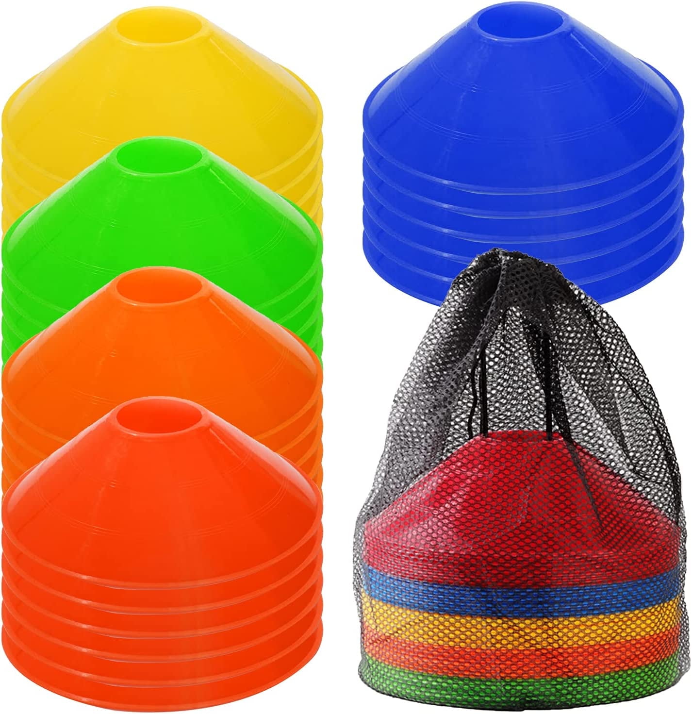 30 Pcs Disc Cones Training Cones Agility Soccer Cones with Carry Bag ...