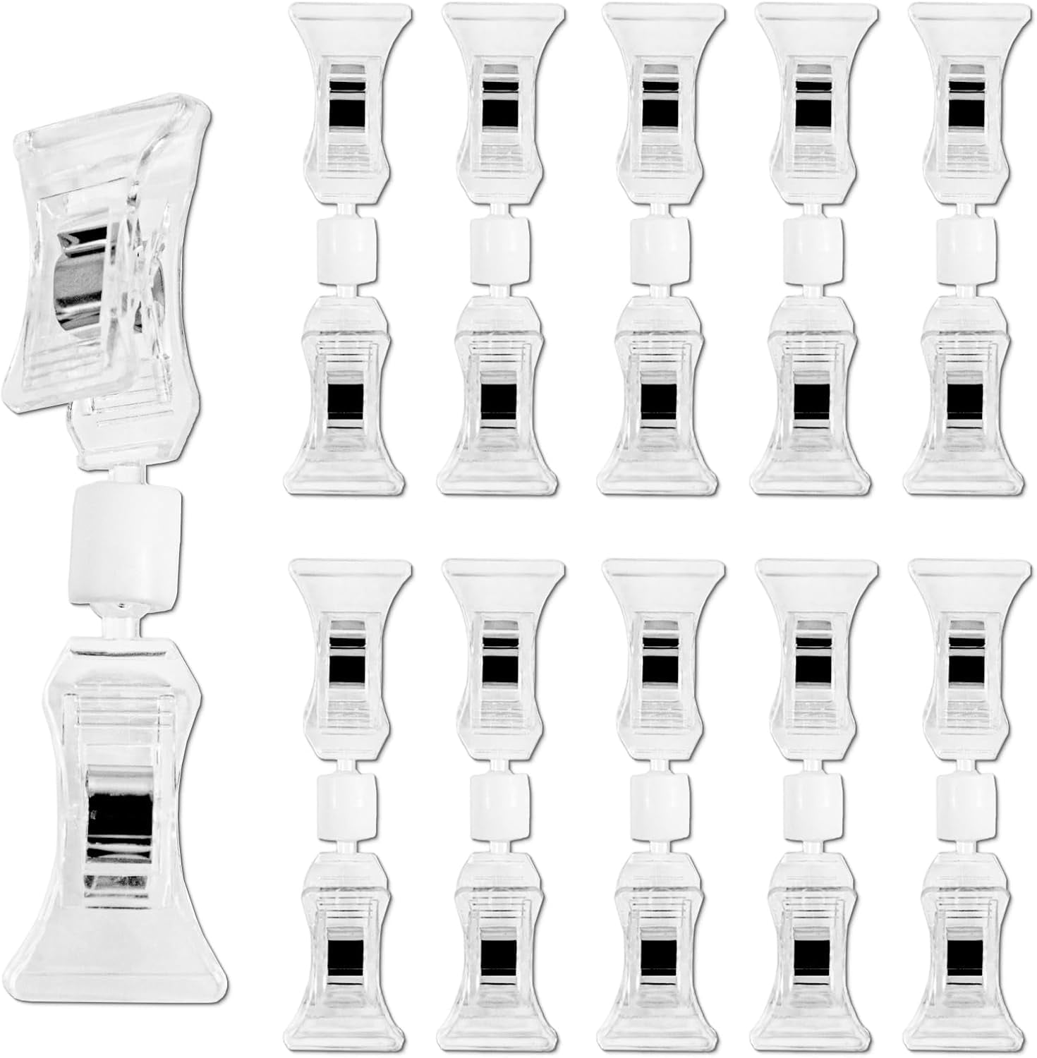 30 Pcs Double Sided Sign Clips, Clear Sign Clips, Clear Rotatable ...