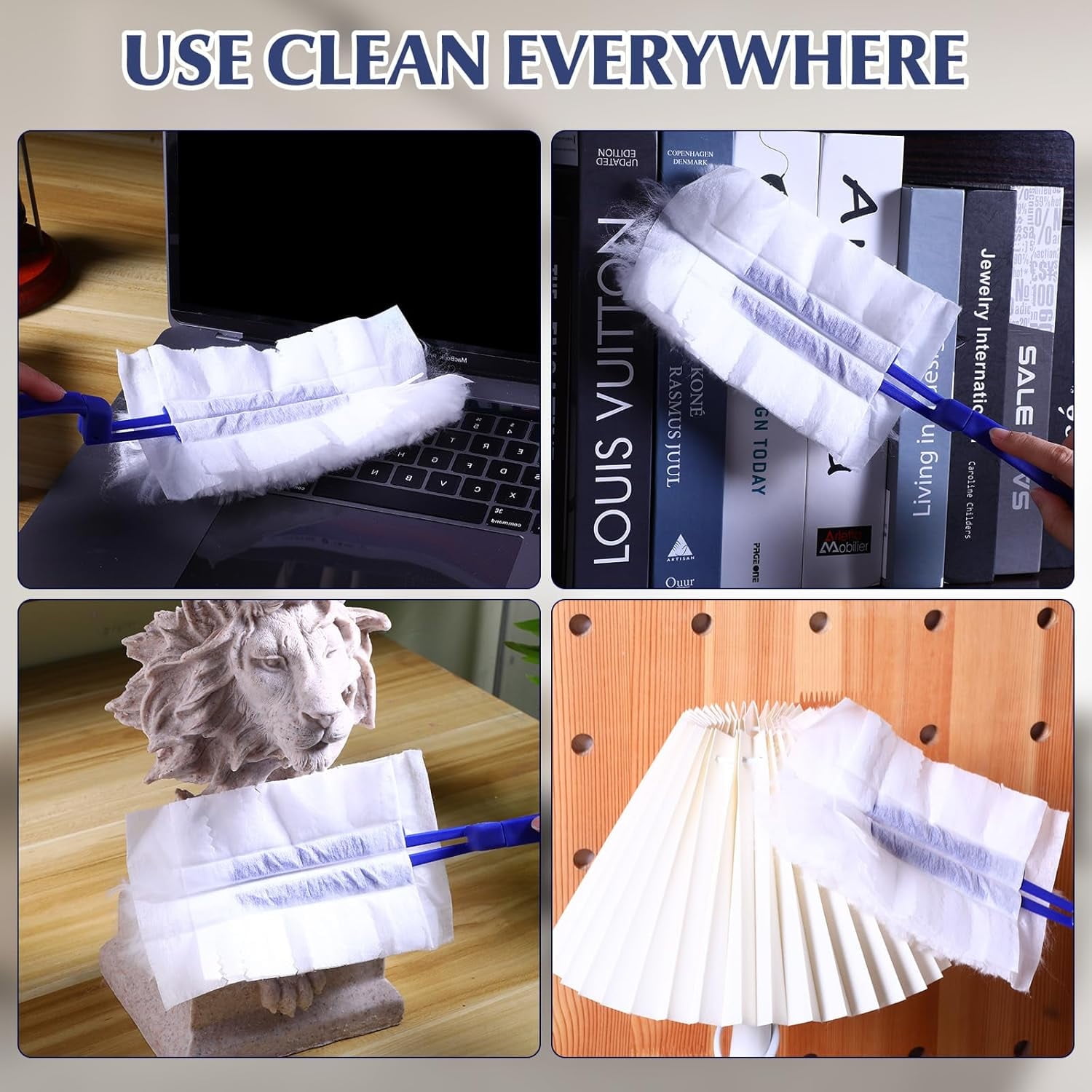 30 Pcs Duster Refills in Bulk, Includes 30 Disposable Duster Refills with 1 Replacement Handle ...