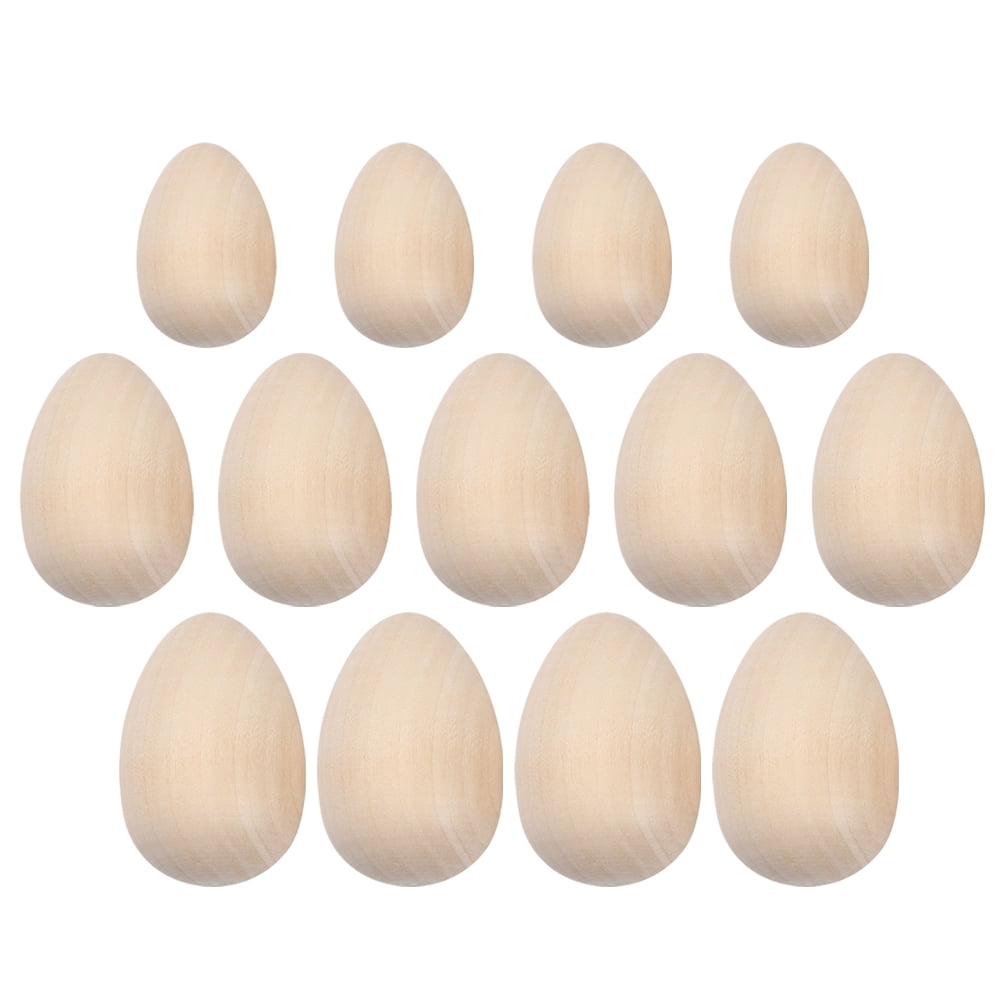 LABSERRON Egg Painting Creative Simulation Eggs Khaki Wood 30Pcs 2.4X1 ...