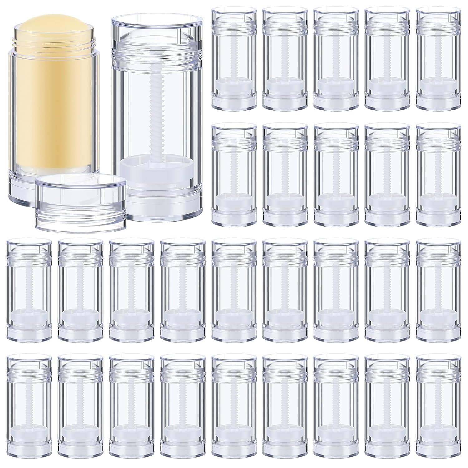 30 Pcs Empty Deodorant Containers Twist Filling Stick up Plastic ...