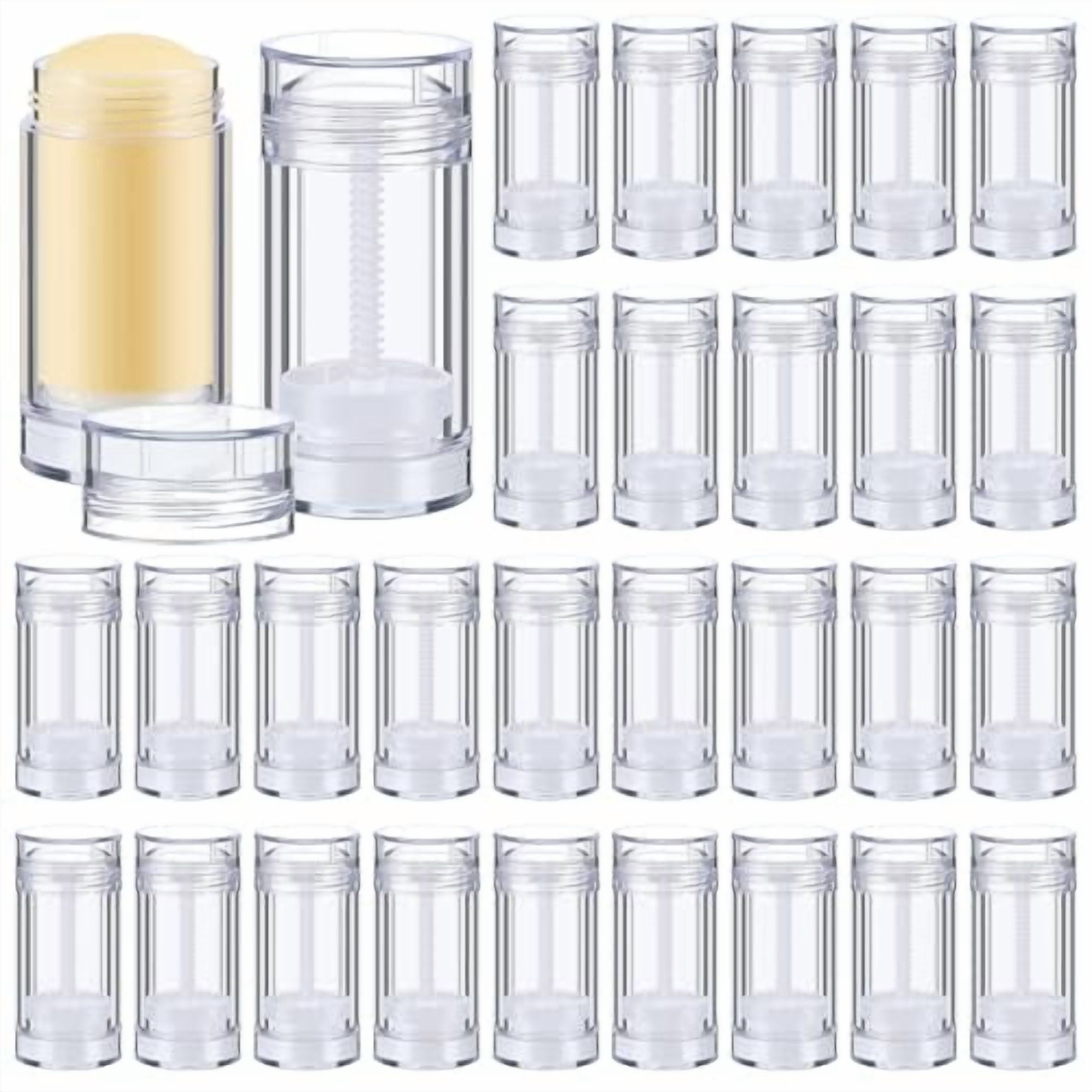 30 Pcs Empty Deodorant Containers Twist up Filling Stick Plastic ...