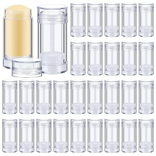 30 Pcs Empty Deodorant Containers Twist up Filling Stick Plastic ...