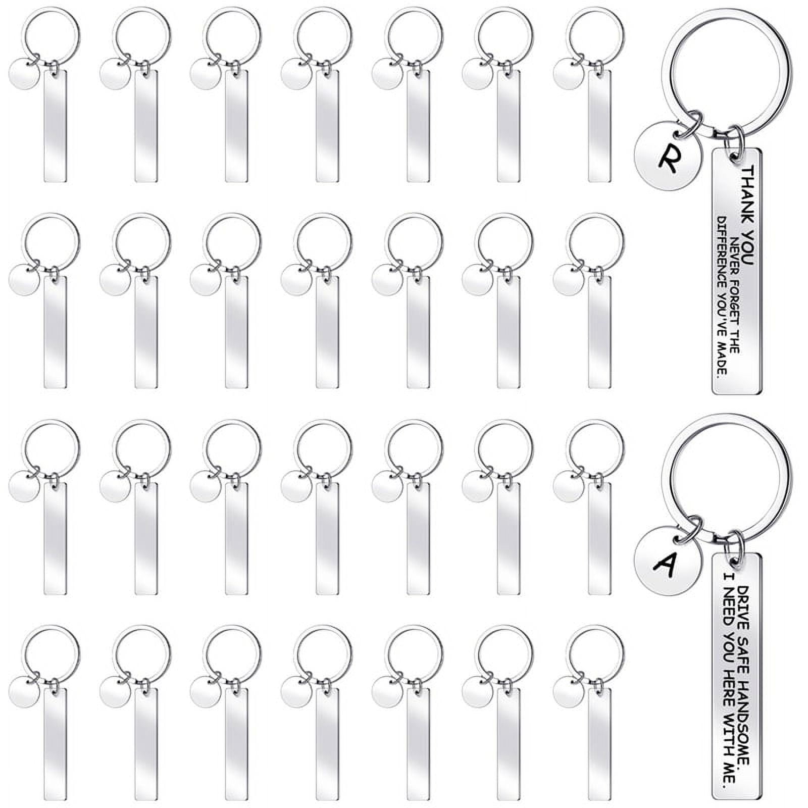 30 Pcs Engravable Metal Keychain Blanks Metal Stamping Blanks for ...