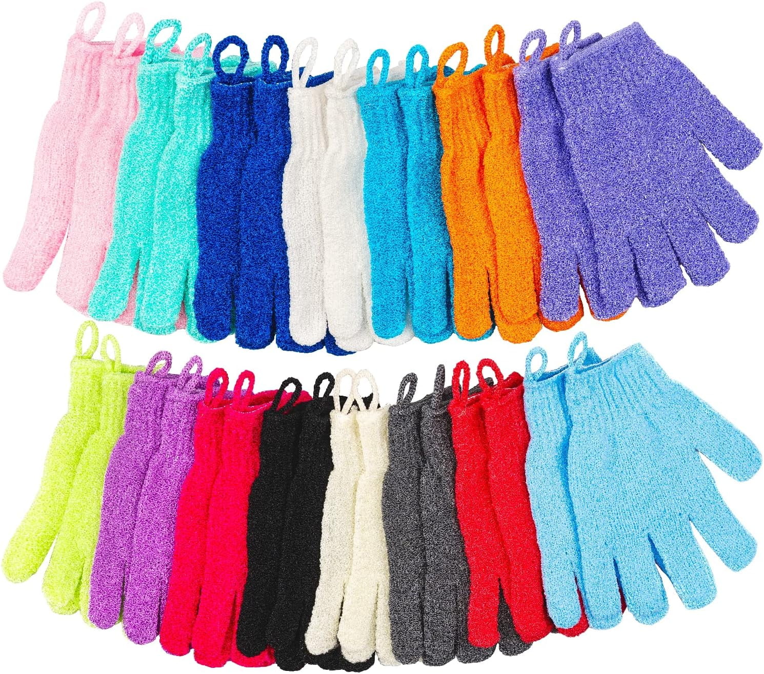 30 Pcs Exfoliating Gloves for Shower, 15 Colors Body Exfoliator Glove ...