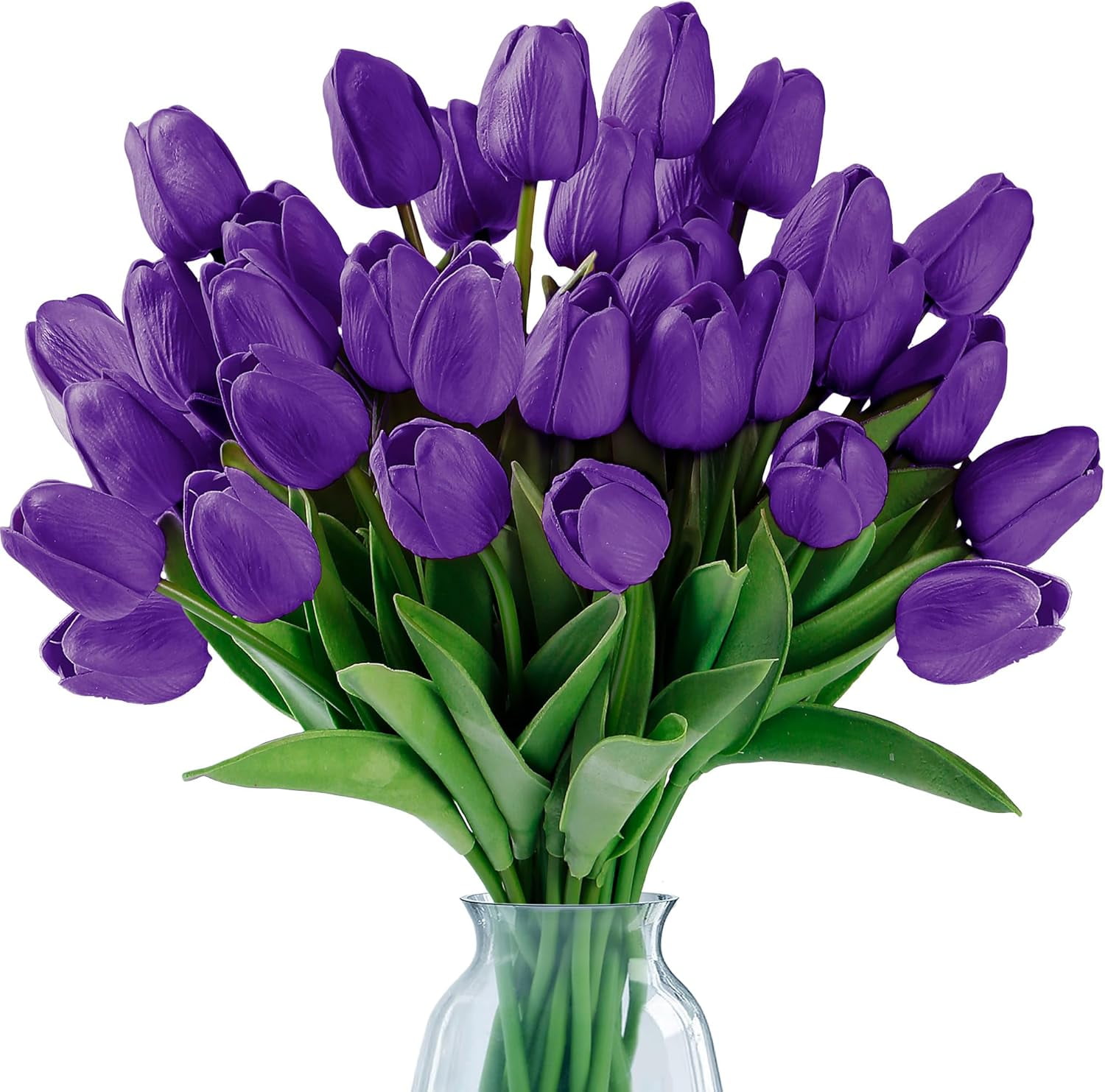 30 Pcs Fake Tulips Artificial Flowers Real Touch PU Faux Flowers Tulip ...