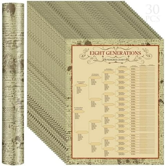 30 Pcs Family Tree Charts to Fill in Genealogy Charts 8 Generation 255 ...