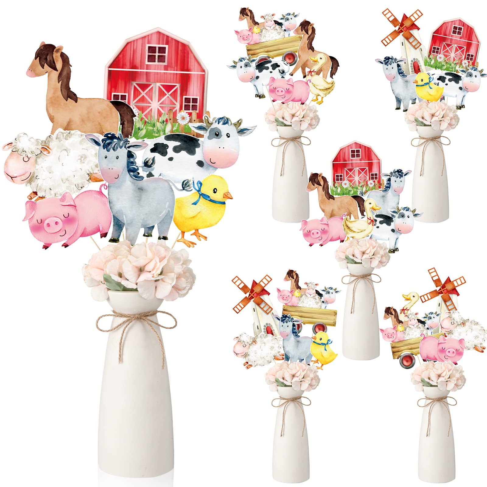 30 Pcs Farm Party Centerpiece for Tables Farm Animal Centerpiece Sticks ...