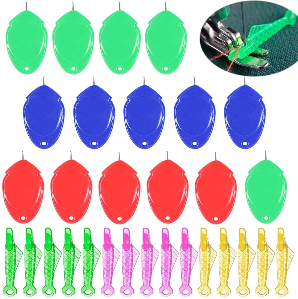 30 Pcs Fish Type Sewing Needle Inserters and Needle Threaders, Simple ...