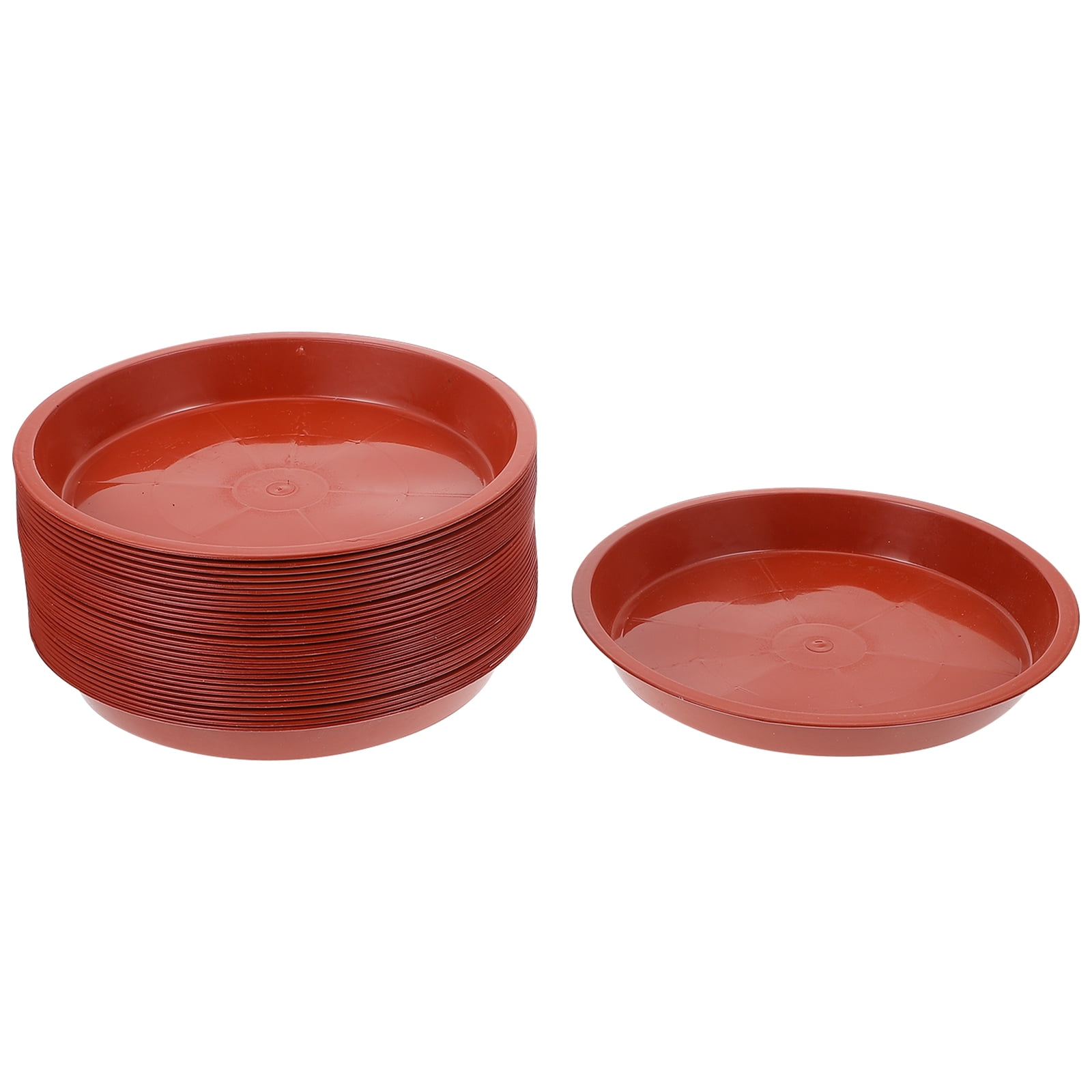 CIMAXIC 30Pcs Dark Red Gardening Trays Plant Pot Water Plates for ...