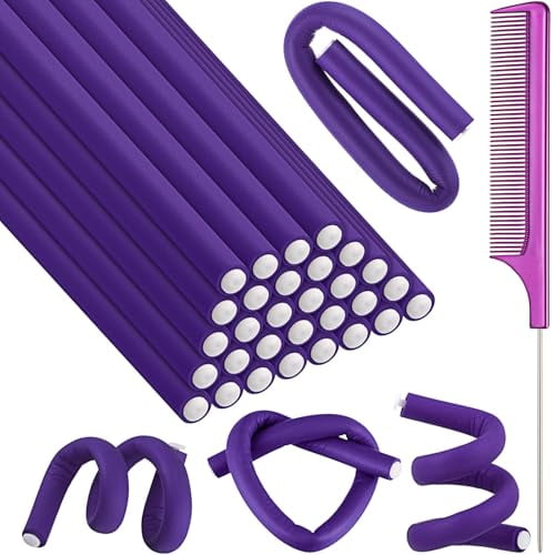 30 Pcs Flexible Curling Rods 9.45 Twist Foam Rollers Soft Foam No Heat ...