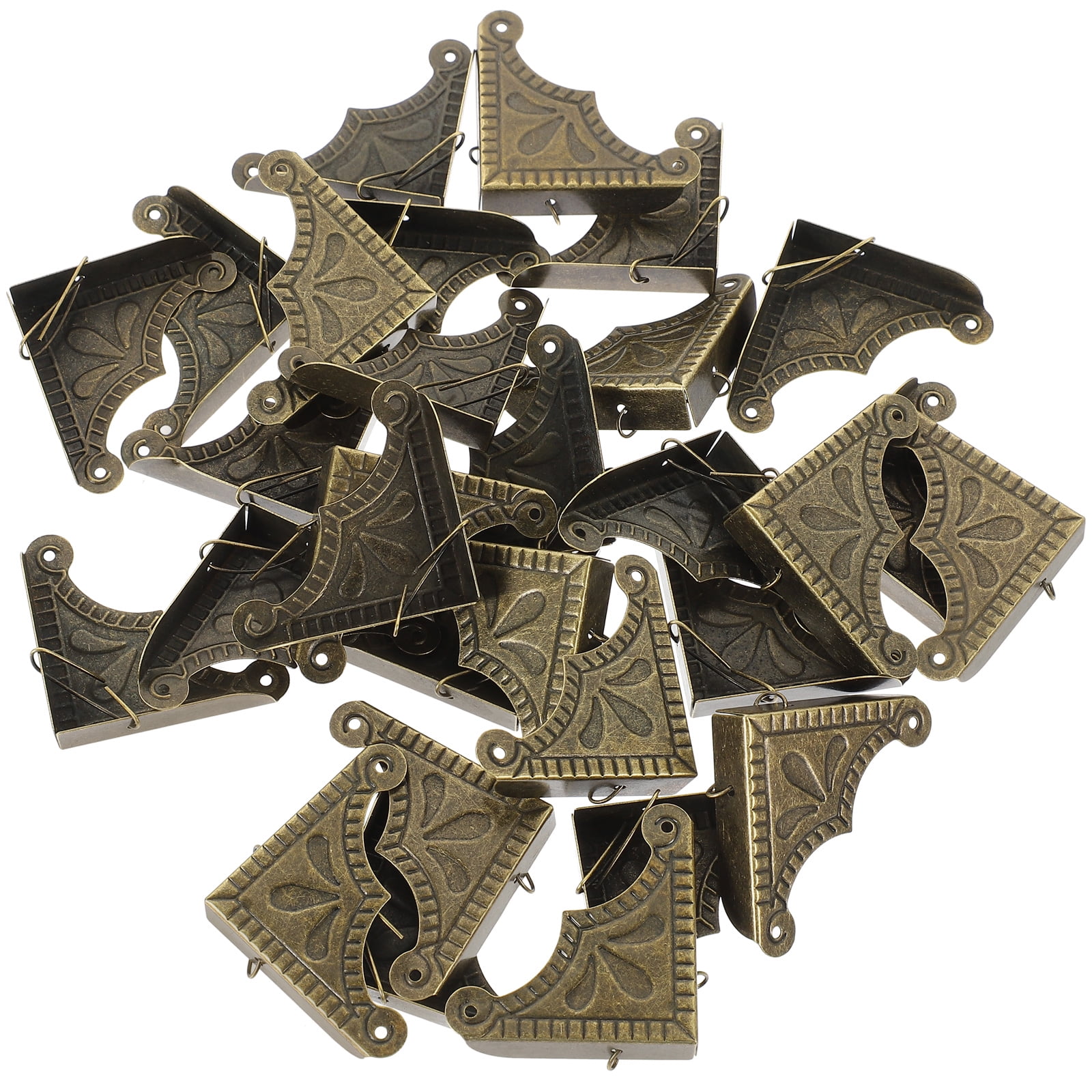 30 Pcs Furniture Corner Protectors Table Guards Antique Cornerite Metal ...