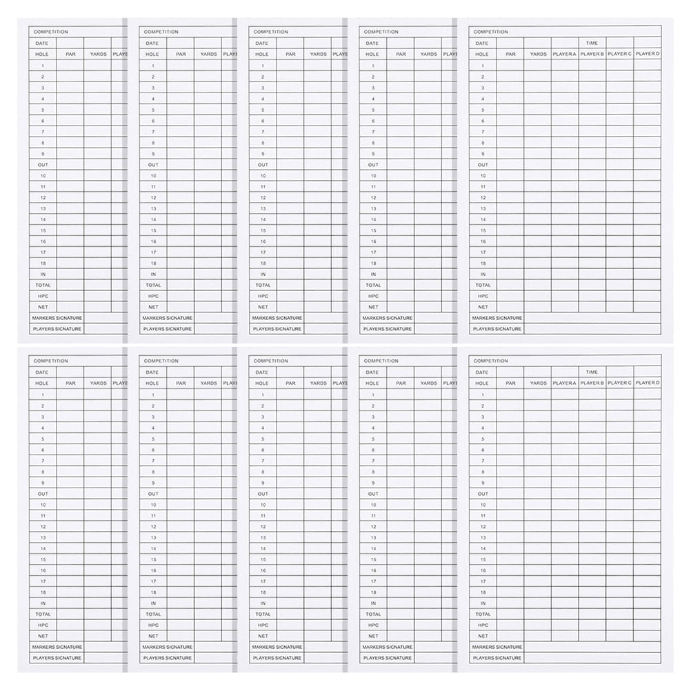 30 Pcs Golf Score Card Bucket Golf Golf Scorecard 15.20X9.80X0.20CM ...