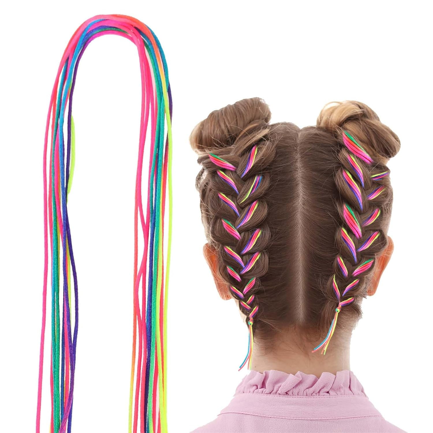 30 Pcs Hair Braids Colorful Hair Wrap String Assorted Gradient Color ...
