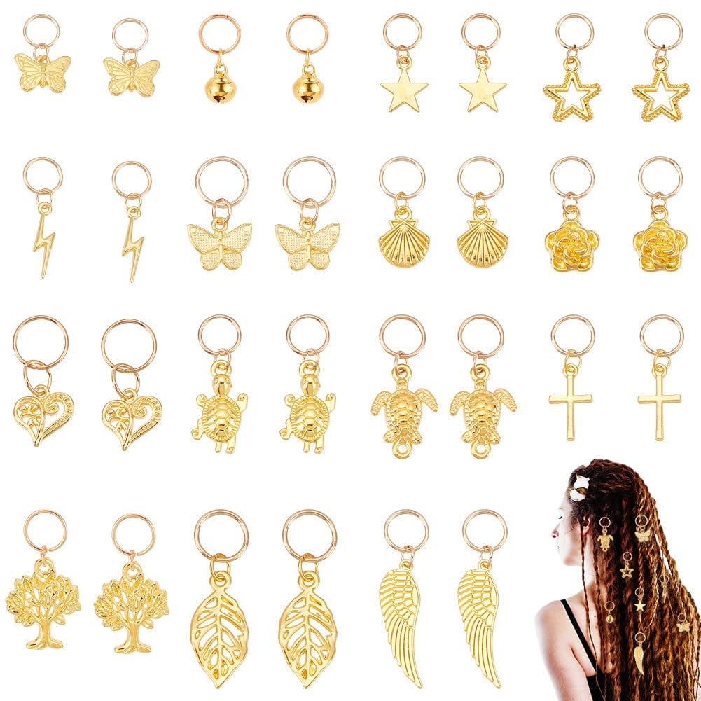 30 Pcs Hair Jewelry for DIY Women Braids Golden Locs Jewelry for DIY ...