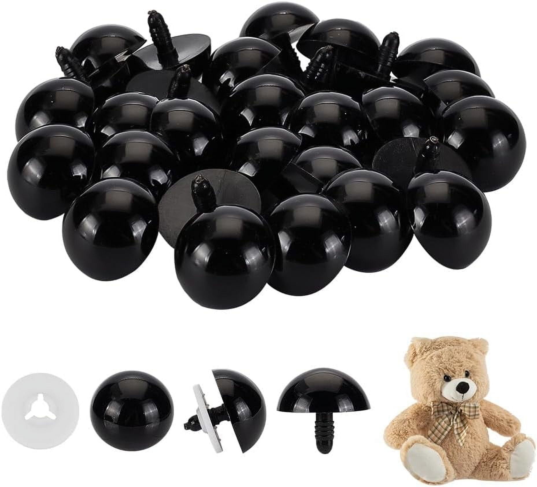 30 Pcs Half Round Craft Eyes 31mm/1.22 inch Black Safety Eyes with ...
