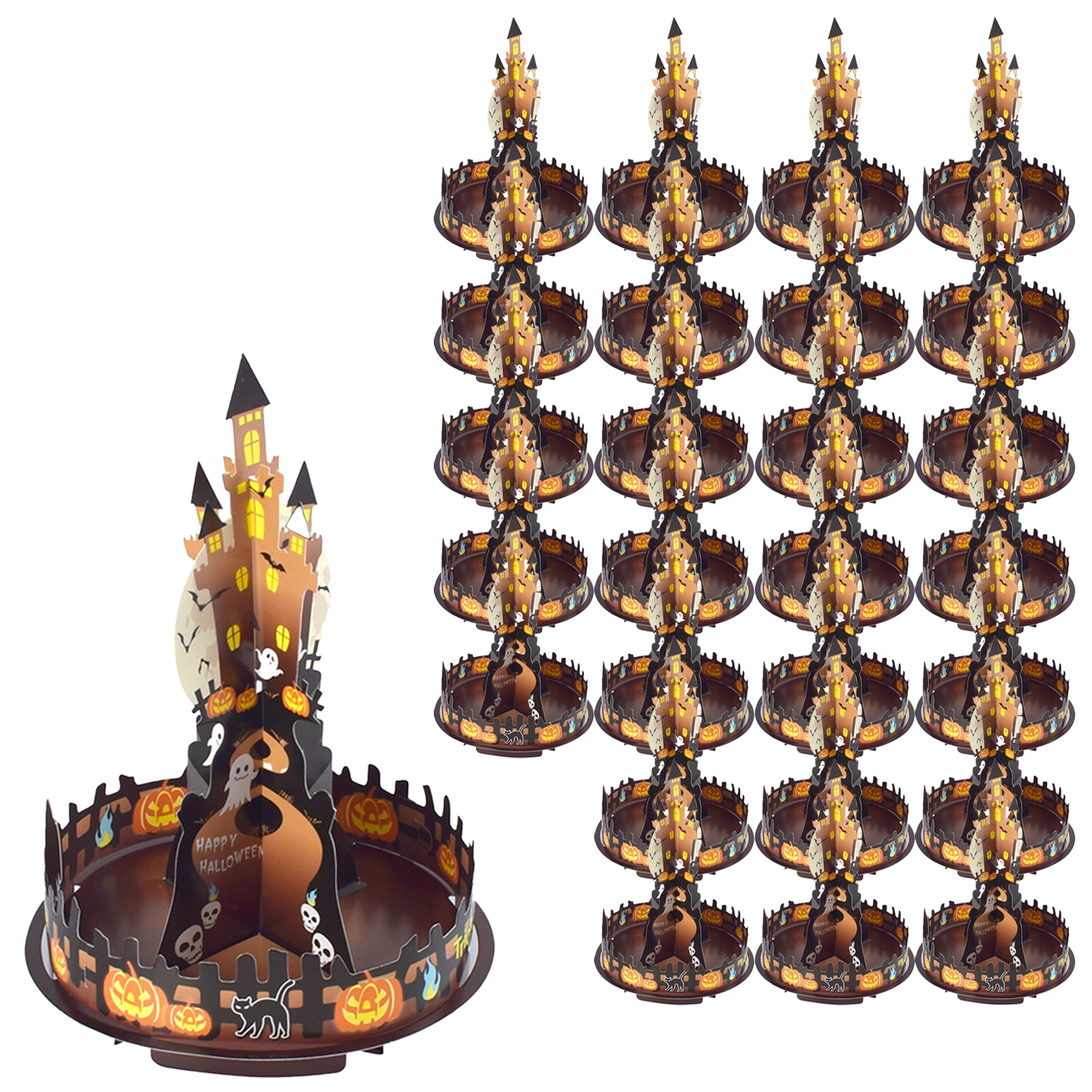 30 Pcs Halloween Tower Shaped Candy Biscuit Box Creative Round ...