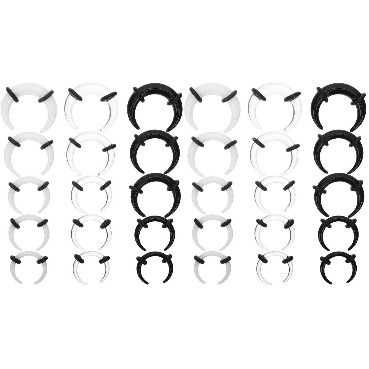 30 Pcs Horn Nose Ring Rings Kits Septum Pincher Ear Gauge Stretching ...
