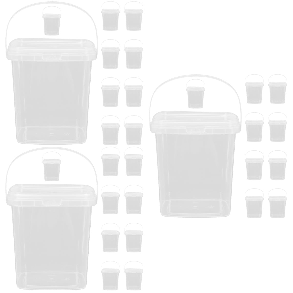30 Pcs Ice Cream Bucket Reusable Containers with Lids Dessert Cups ...