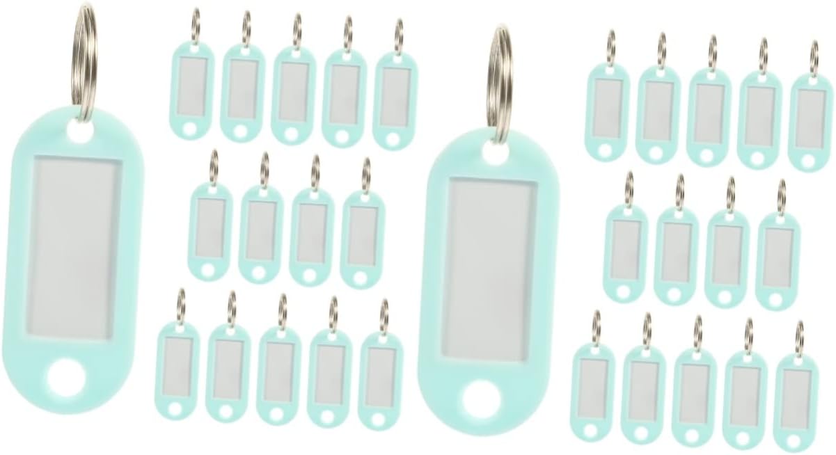 30 Pcs Key Tag Blank Labels Colored Labels Car Keychain Travel Id ...