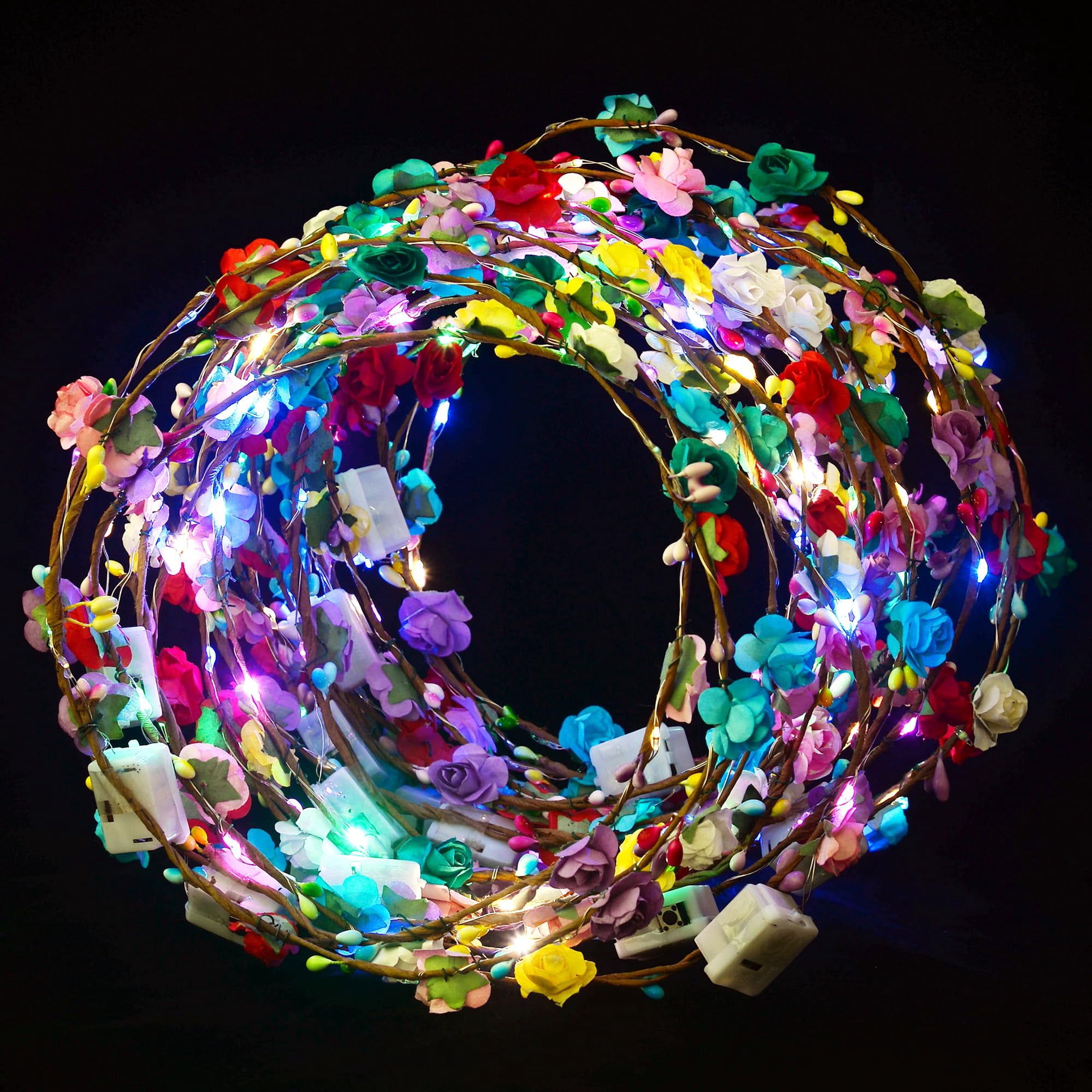 30 Pcs LED Flower Crown Headband,led Headbands,Light Up Flower ...