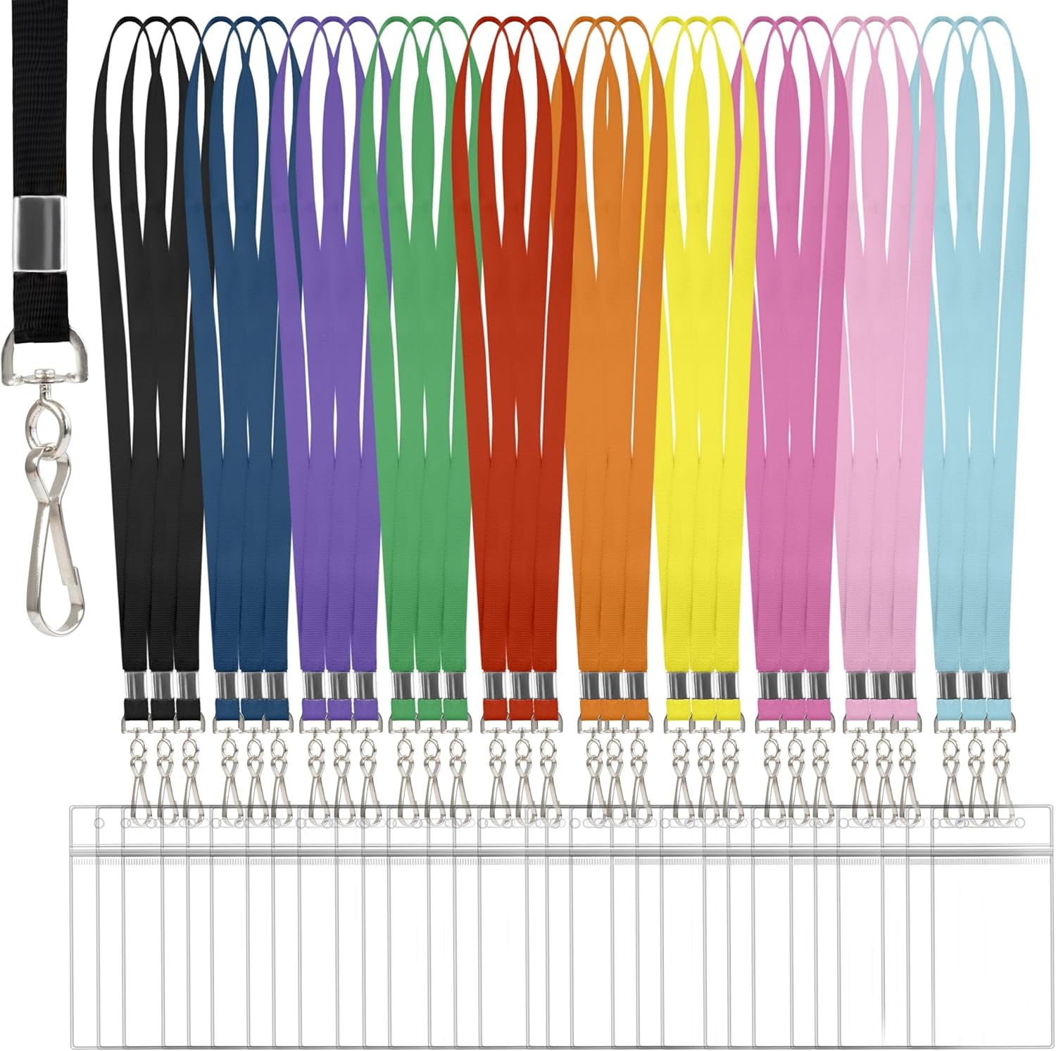 30 Pcs Lanyards for ID Badges, Clear Lanyards for Cruise Ship Cards ...