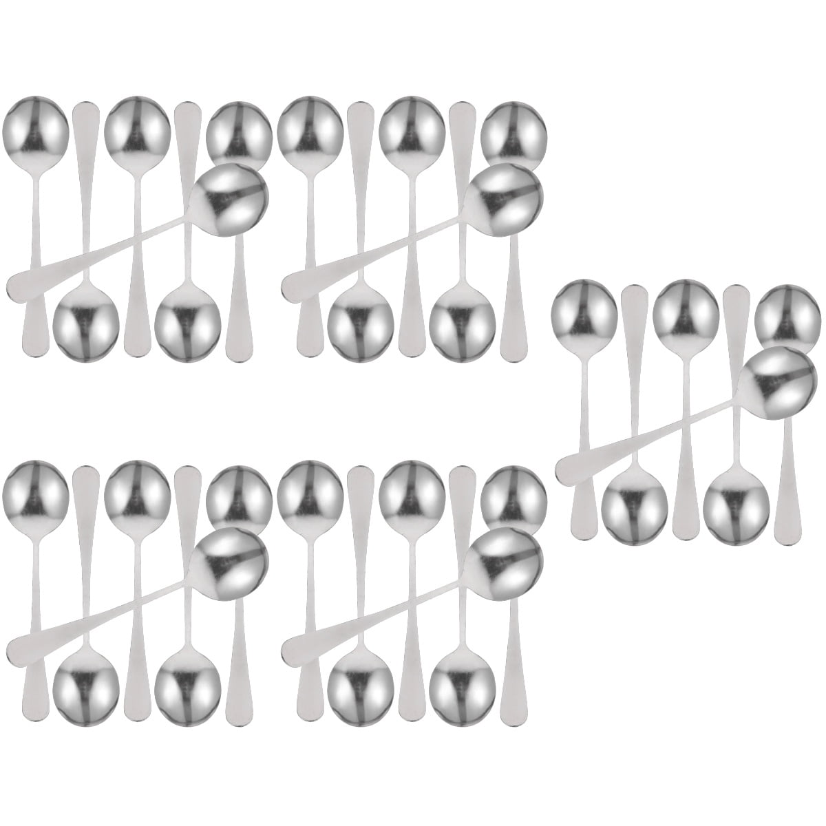 30 Pcs Large Round Spoon Ice Cream Metal for Soup Spoons Coffee Mixing ...