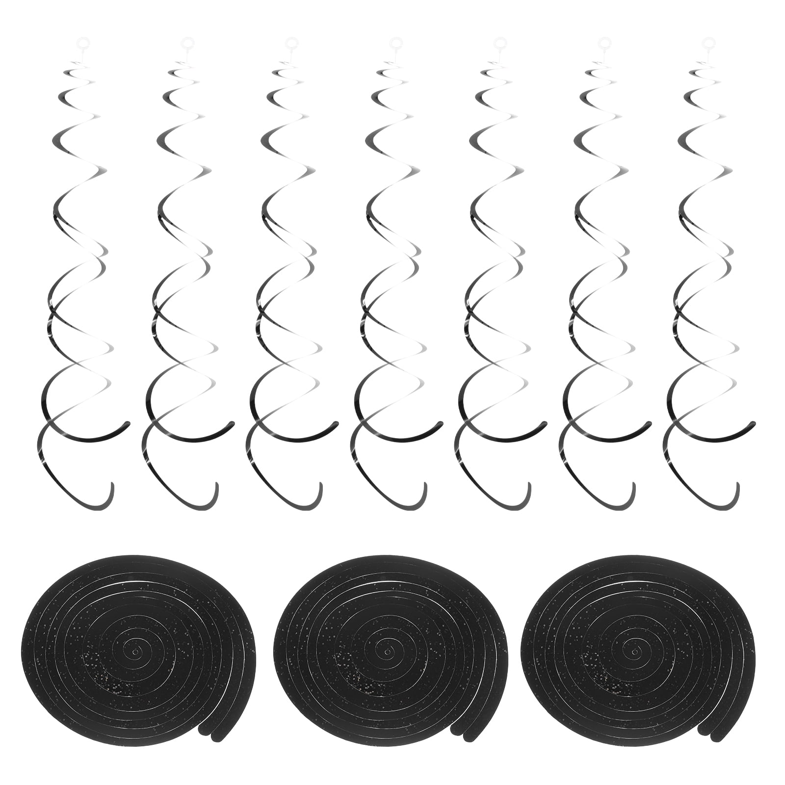 30 Pcs Laser Black Party Hanging Swirls Double Strip Hanging ...