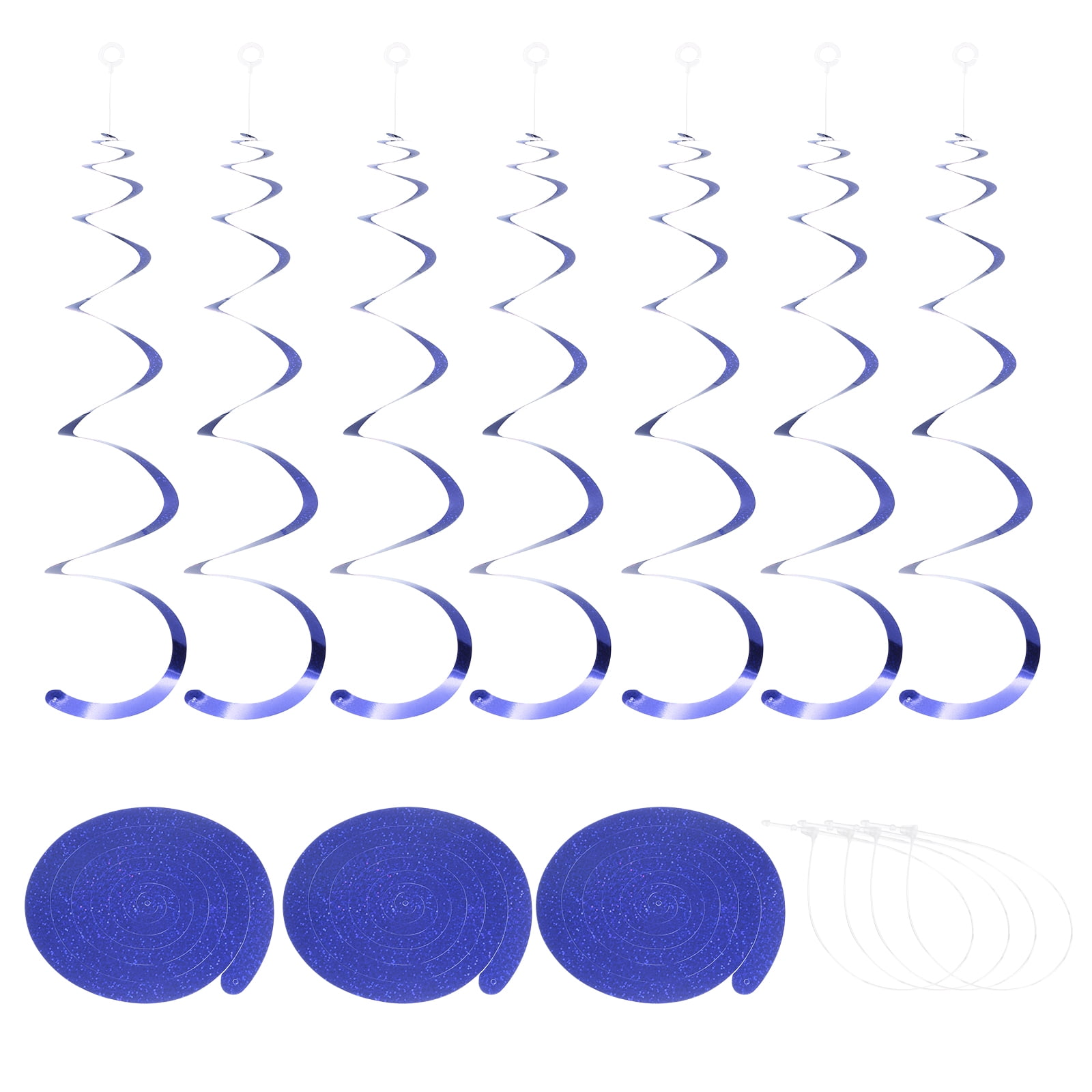 30 Pcs Laser Bright Blue Party Hanging Swirls Single Strip Hanging ...