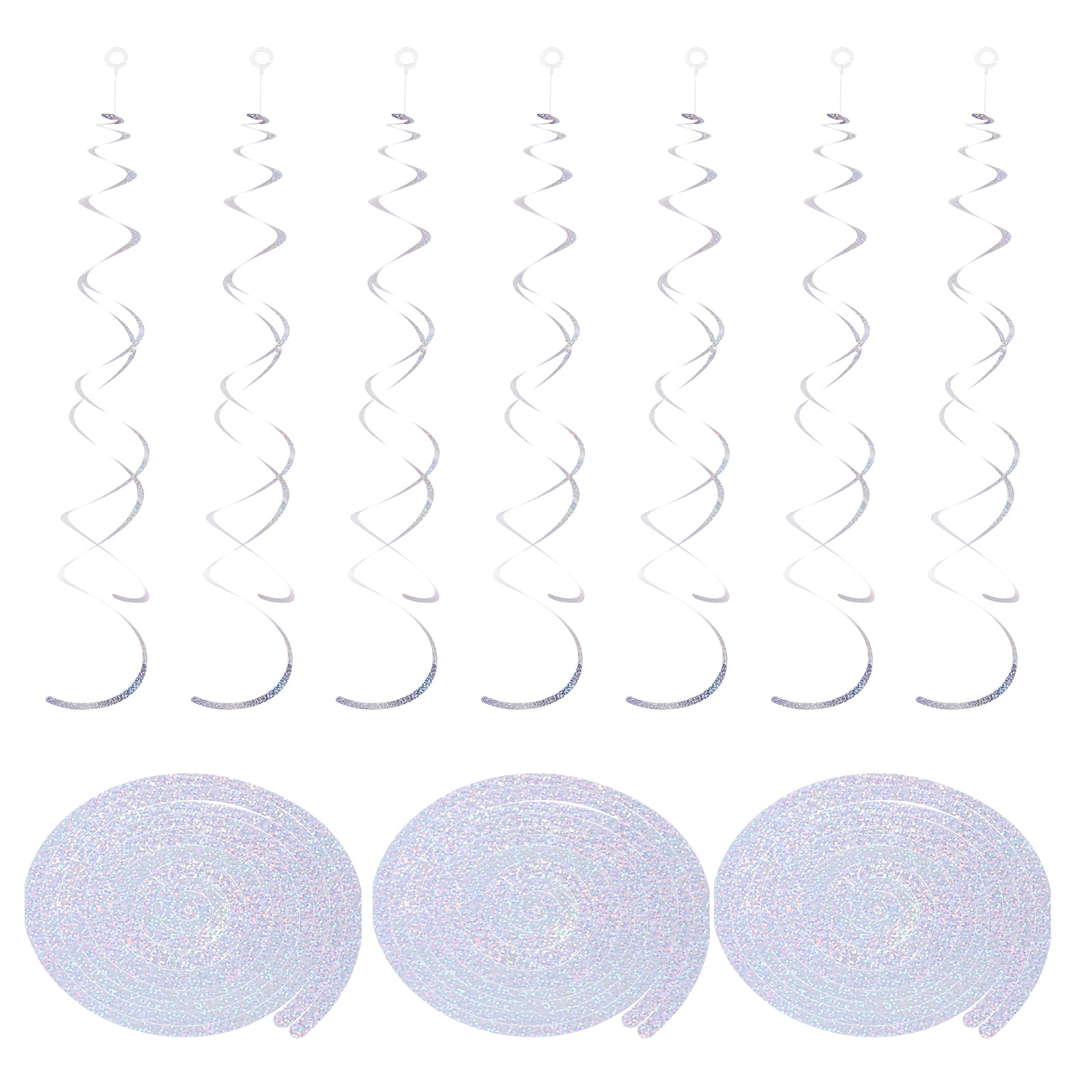 30 Pcs Laser Silver Party Hanging Swirls Double Strip Hanging ...