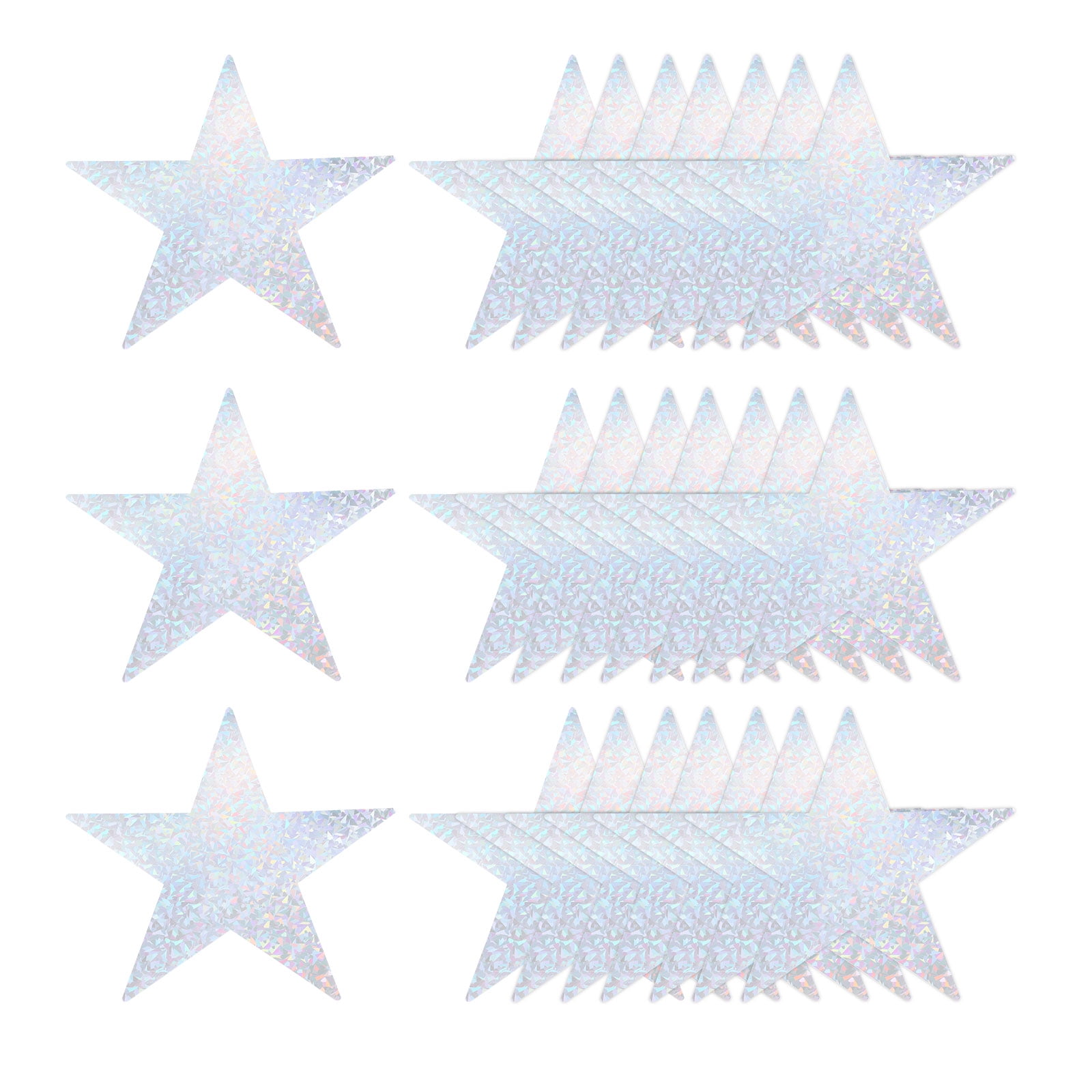 30 Pcs Laser Silver Stars Cutouts, 11 Inch Double Printed Paper Stars ...