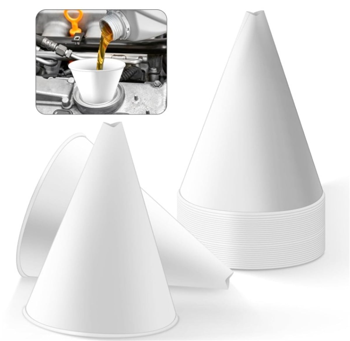 30 Pcs Leakproof Cone Cups,Disposable Engine Oil Funnels,Funnels for ...