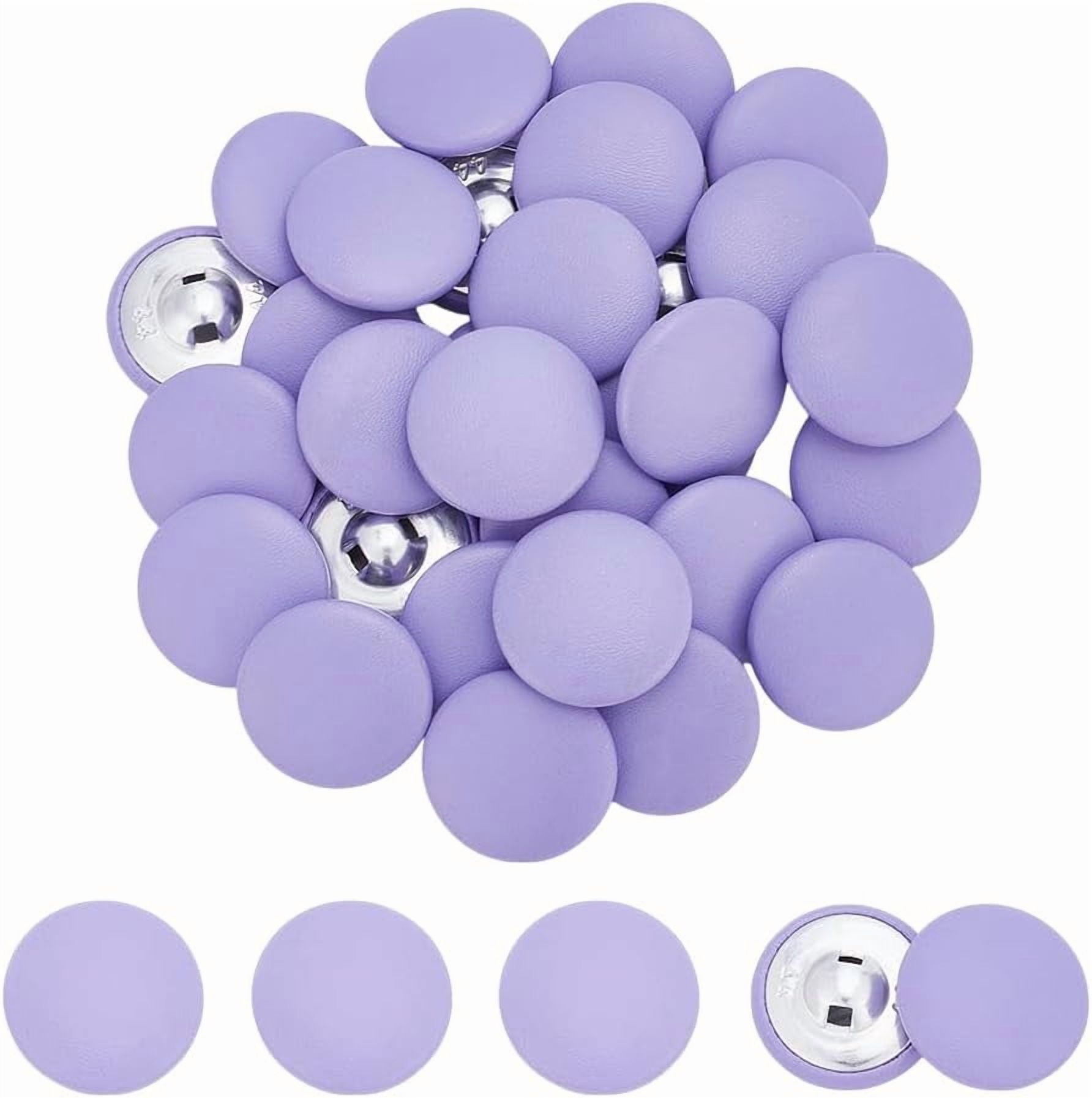 30 Pcs Leather Covered Button 1.12Inch Metal Shank Round Sewing Buttons ...