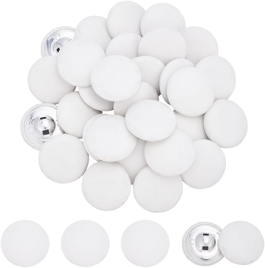 30 Pcs Leather Covered Button 1.12Inch Metal Shank Round Sewing Buttons ...