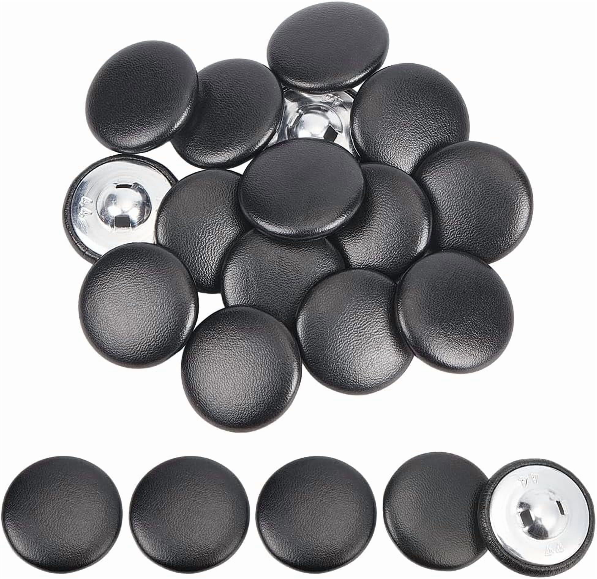 30 Pcs Leather Covered Button 28.5mm Metal Shank Round Sewing Buttons 1 ...