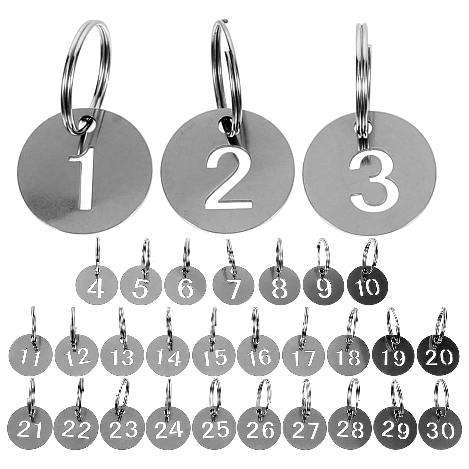 30 Pcs Locker Tag Numbers Stainless Steel Plate Lightweight Key Tags ...