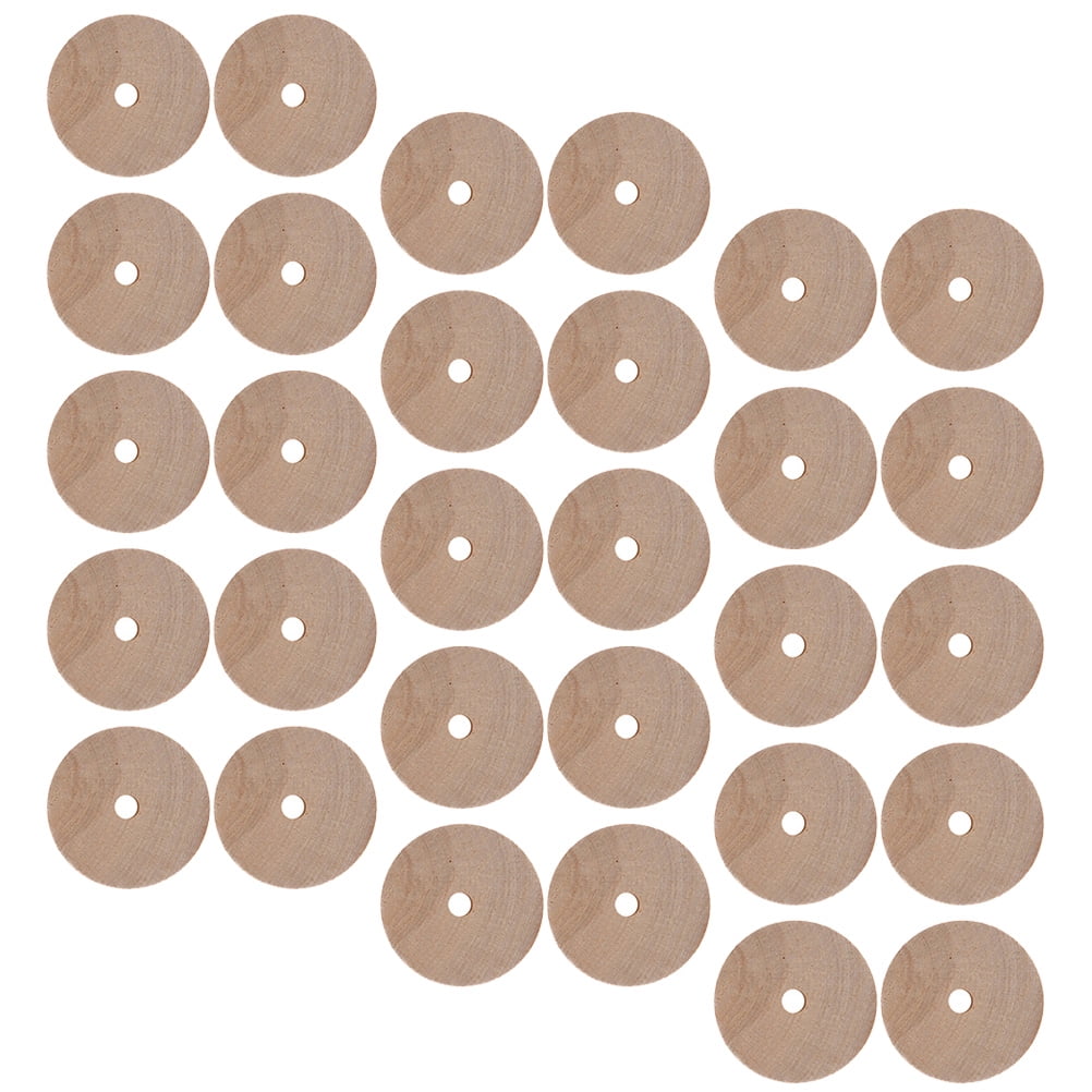 ifundom 30Pcs Mini Wood Toy Parts Round Unfinished Wood Wheels for ...