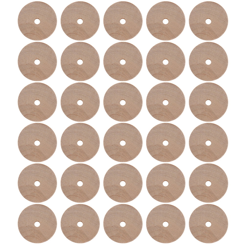 30 Pcs Log Wheel Miniatures Car Accessories Wooden Crafts Wheels Letter ...
