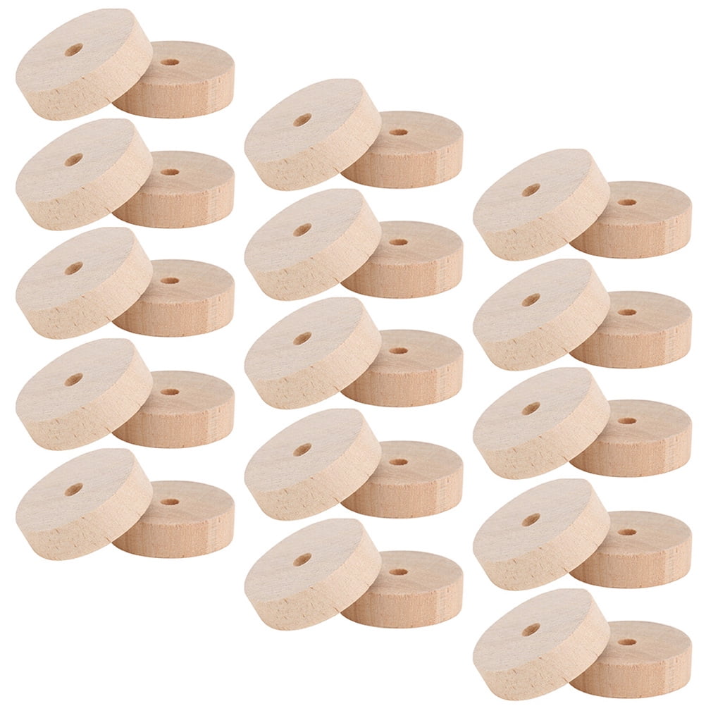 30 Pcs Log Wheel Wood Wheels for Craft Cars Toys Kidcraft Playset ...