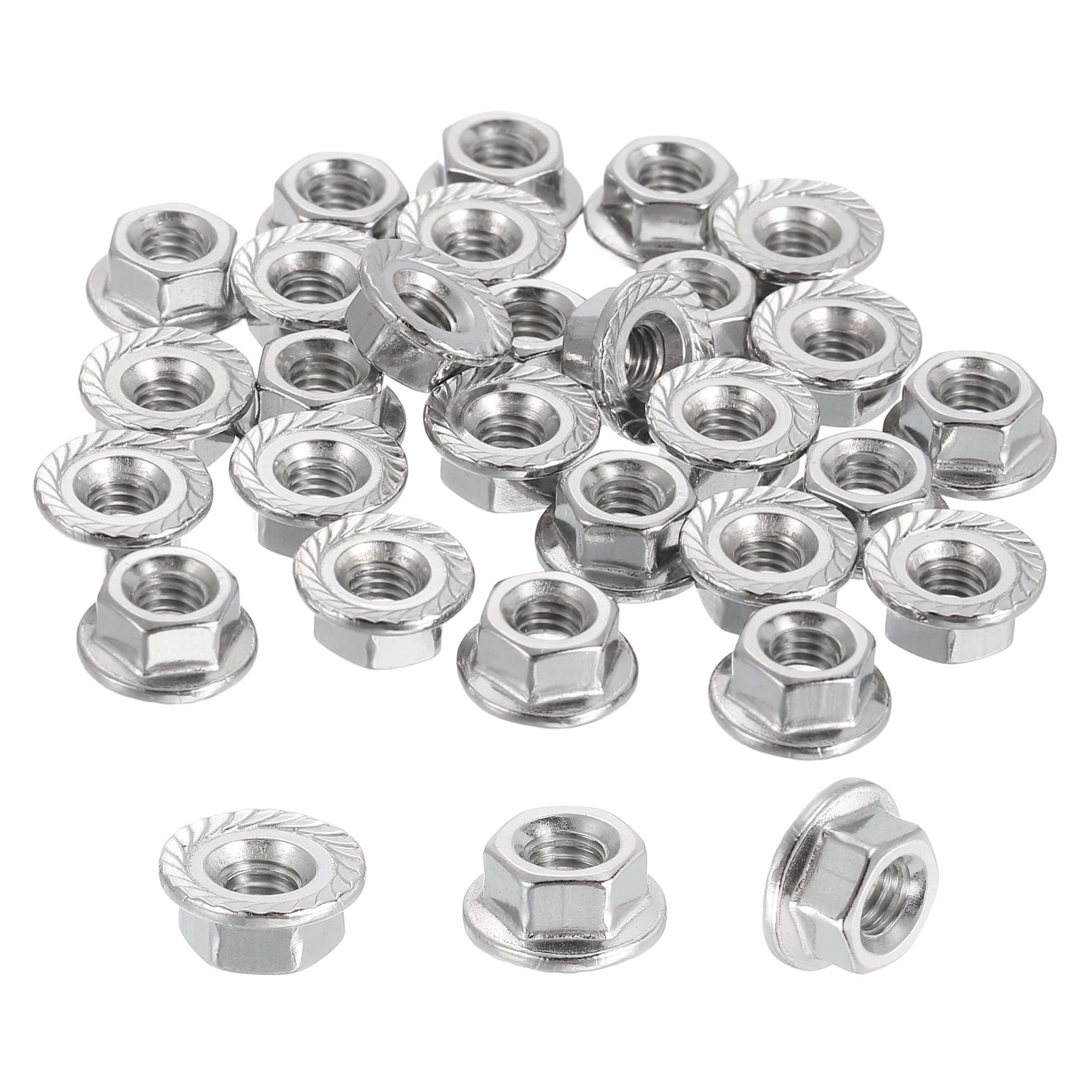 30 Pcs M4x0.7mm Serrated Flange Hex Lock Nuts, 316 Stainless Steel ...