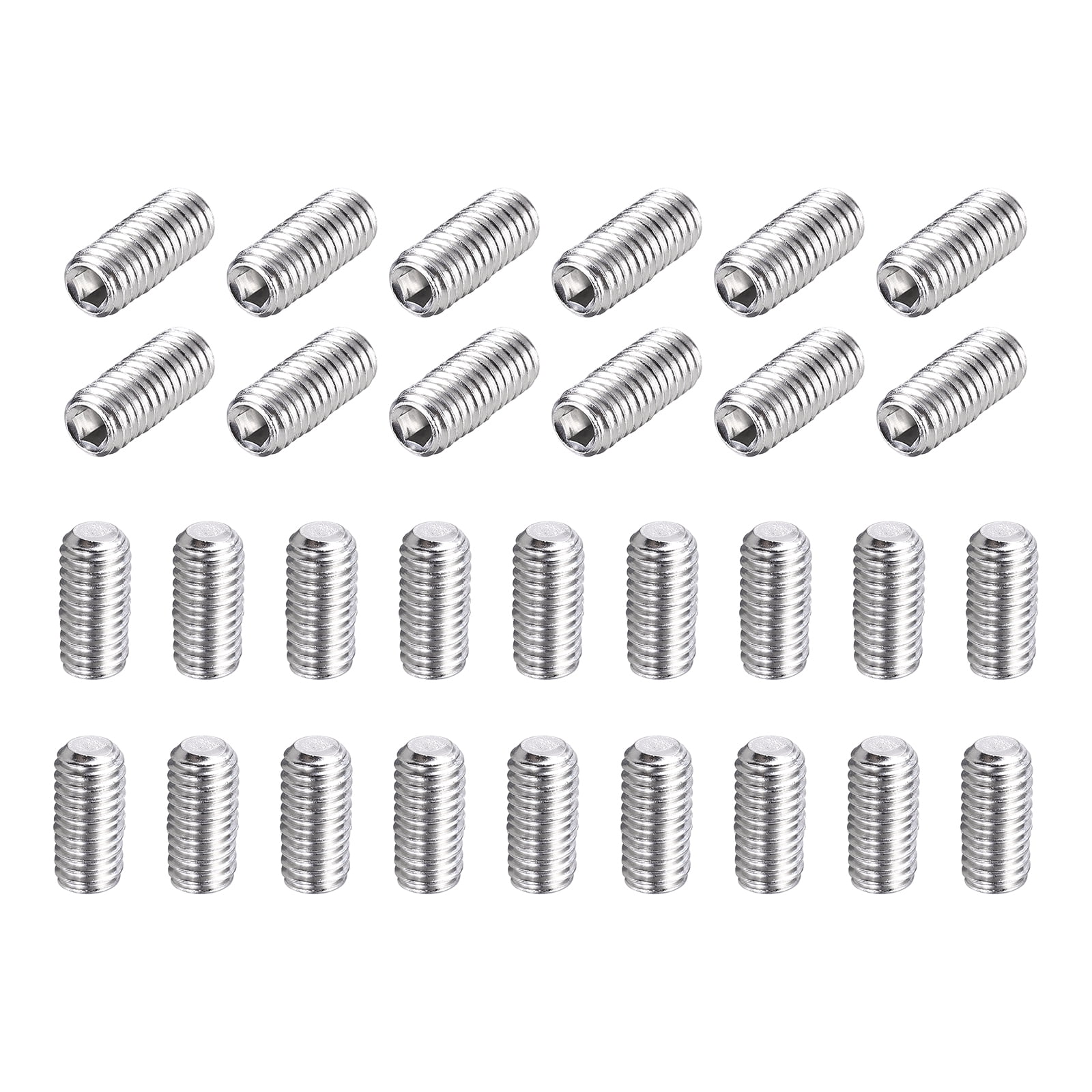 30 Pcs M6-1 x 10mm Grub Screws, 304 Stainless Steel Cup Point Allen ...