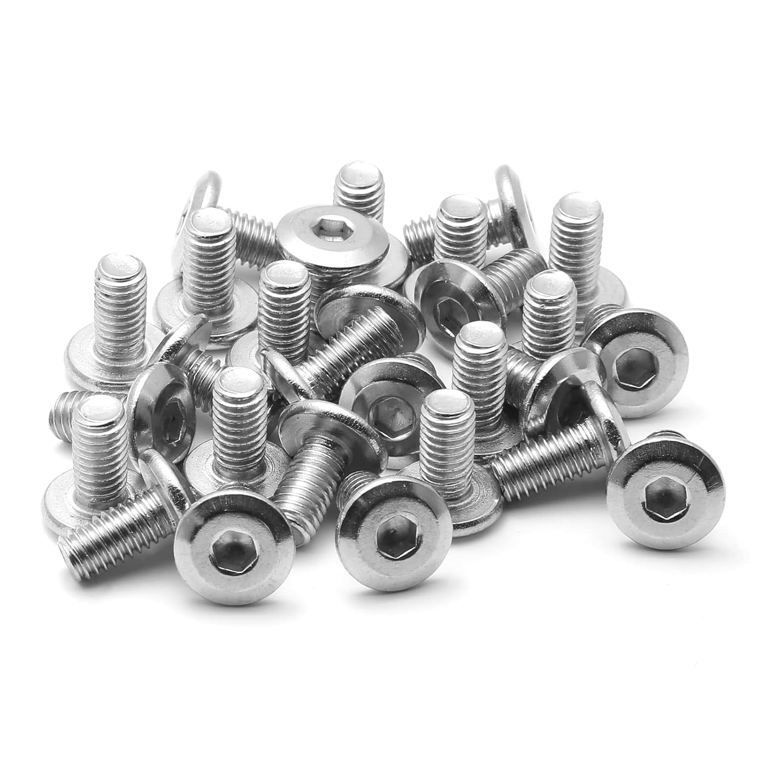 30 Pcs M6x12mm Stainless Steel Flat Head Hex Socket Cap Bolts Screws ...