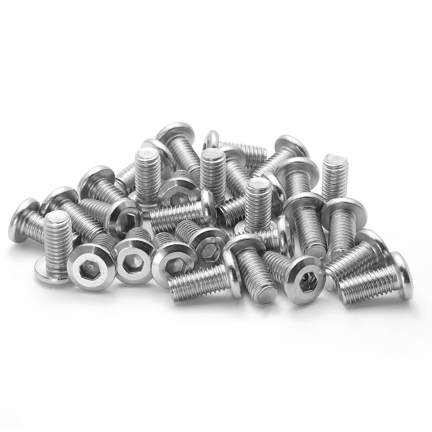 30 Pcs M8x16mm Stainless Steel Flat Head Hex Socket Cap Bolts Screws ...