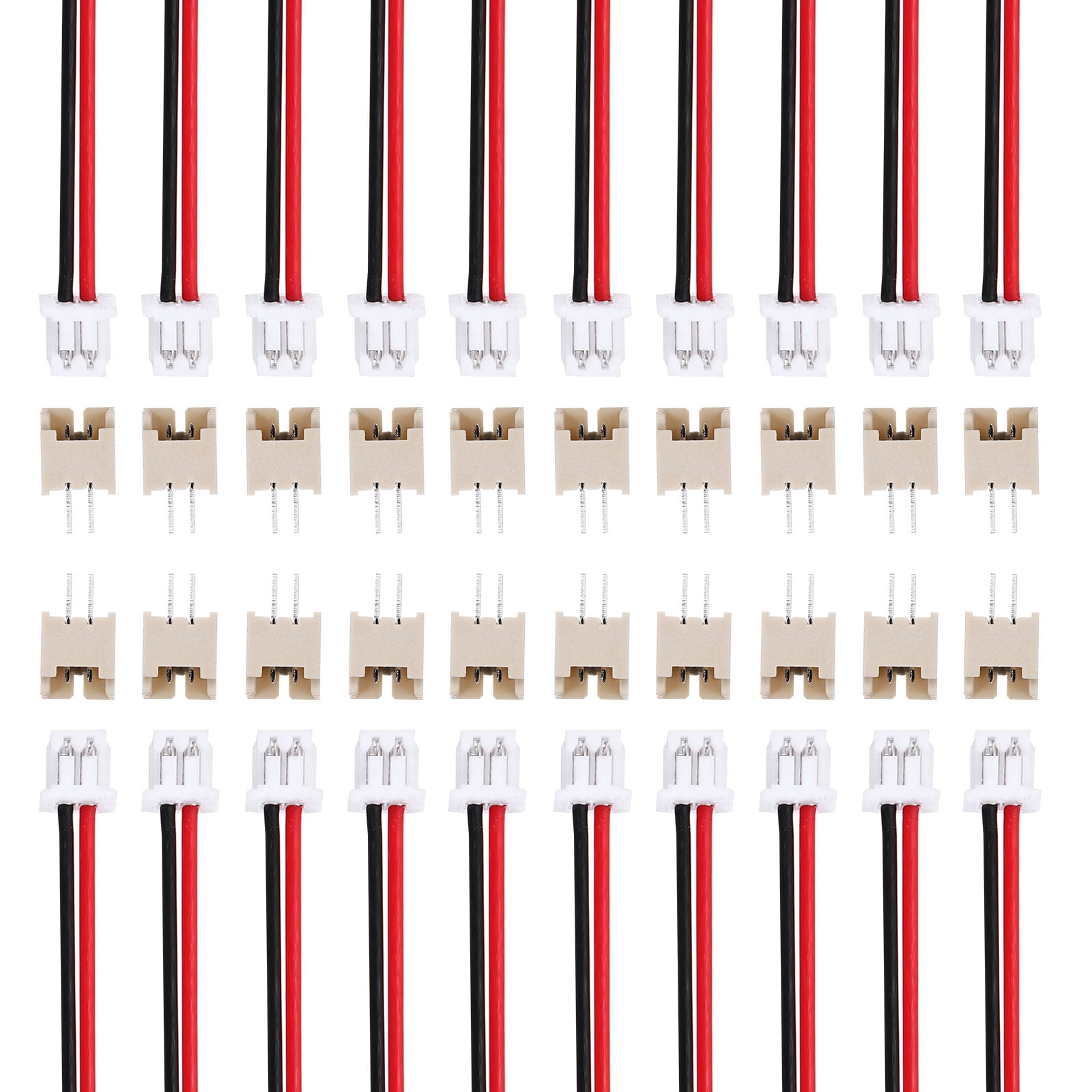 30 Pcs MX 1.25mm 2 Pin Single Head Male Connector Plug with 28 AWG ...