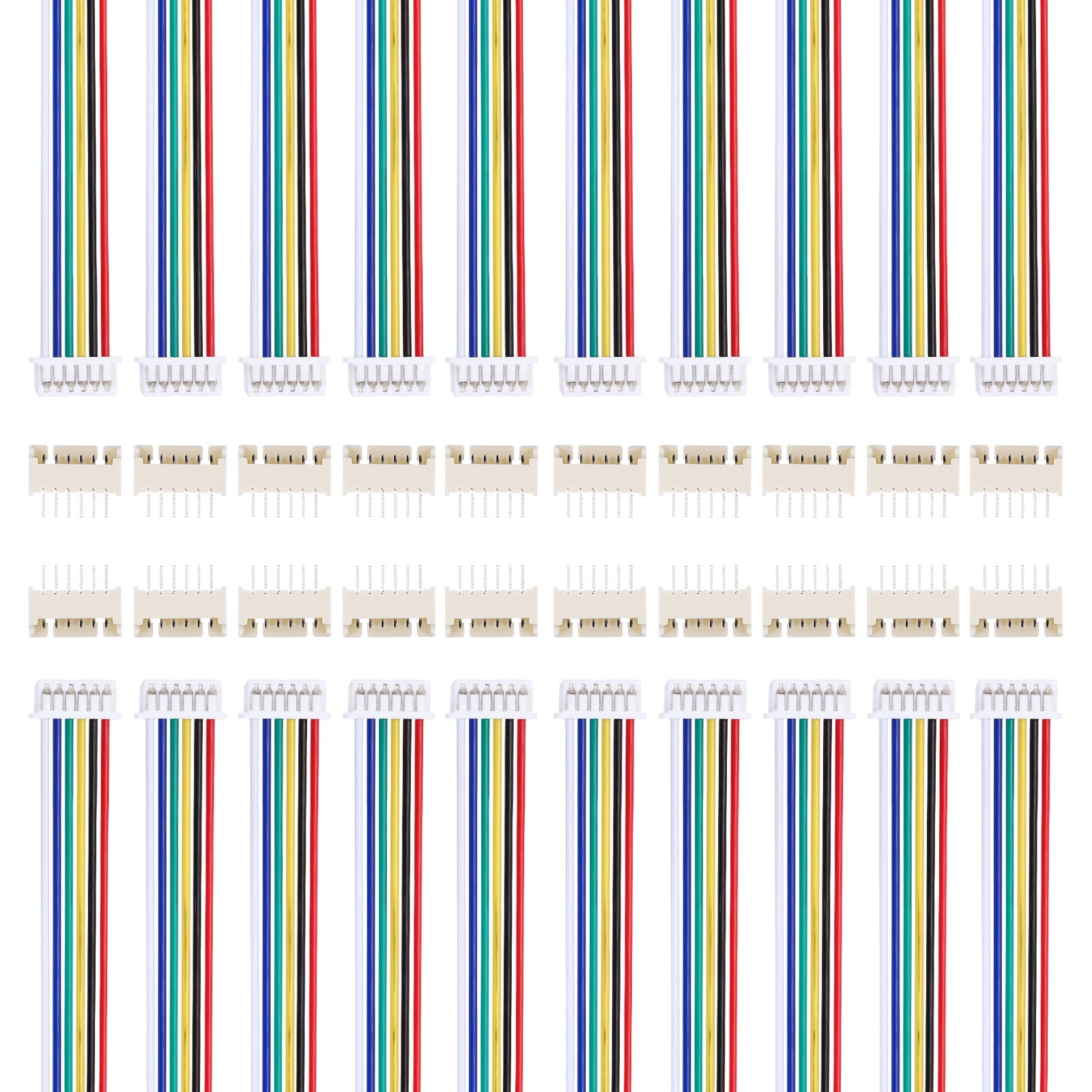 30 Pcs MX 1.25mm 6 Pin Single Head Male Connector Plug with 28 AWG ...