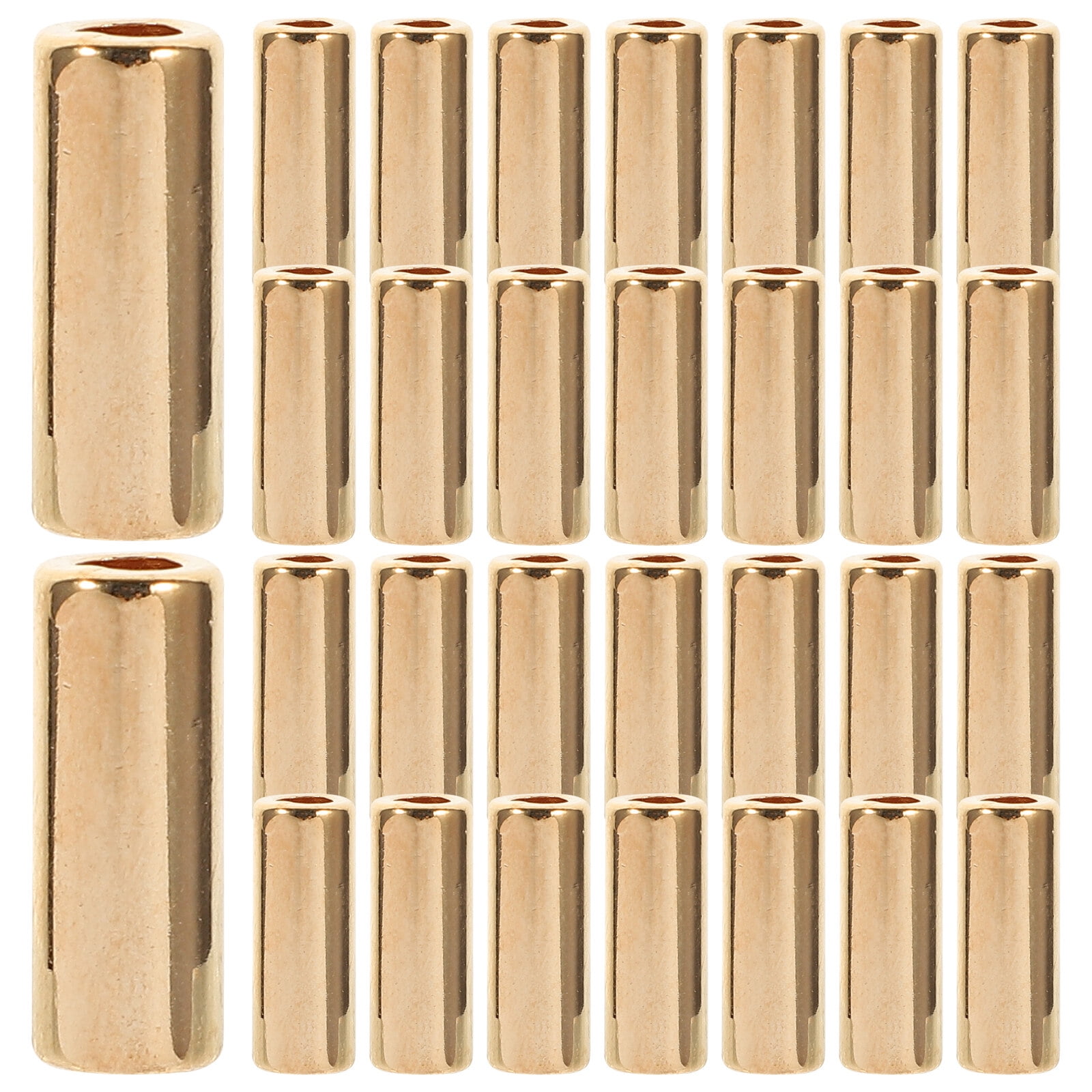 30 Pcs Macrame Tube Beads Fastener Cylinder Beads Macrame Beads Metal ...