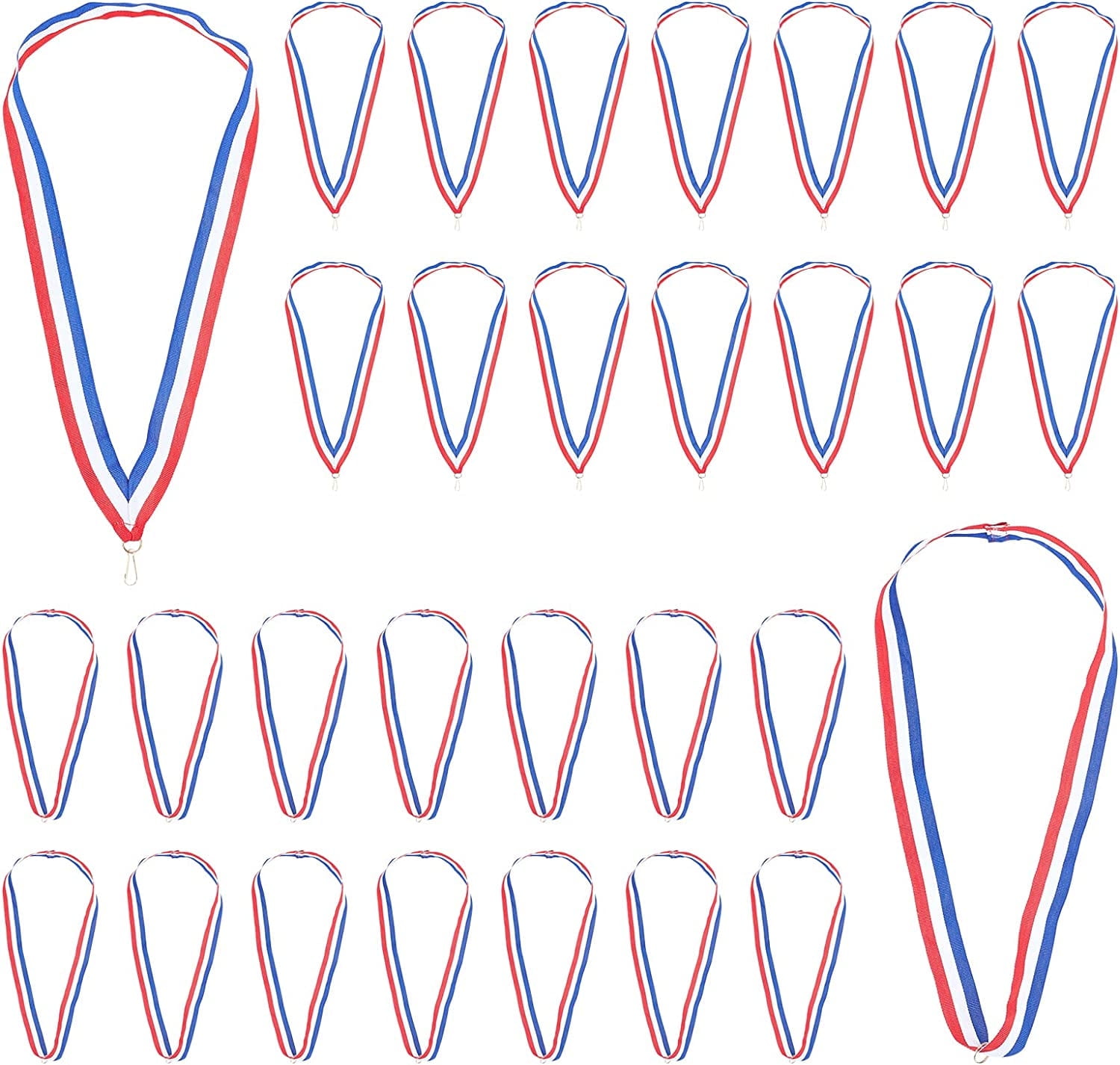 30 Pcs Medal Award Neck Ribbons 2 Style Red White Blue Durable Medal ...