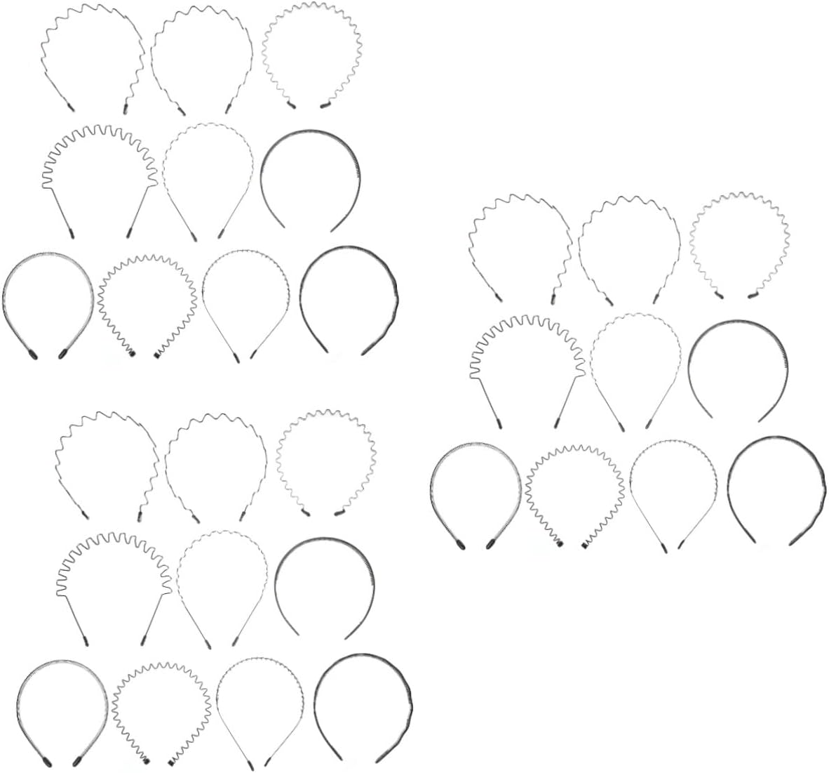 30 Pcs Men's Headband Wavy Hair Band Metal Hair Band Makeup Hair Wrap ...