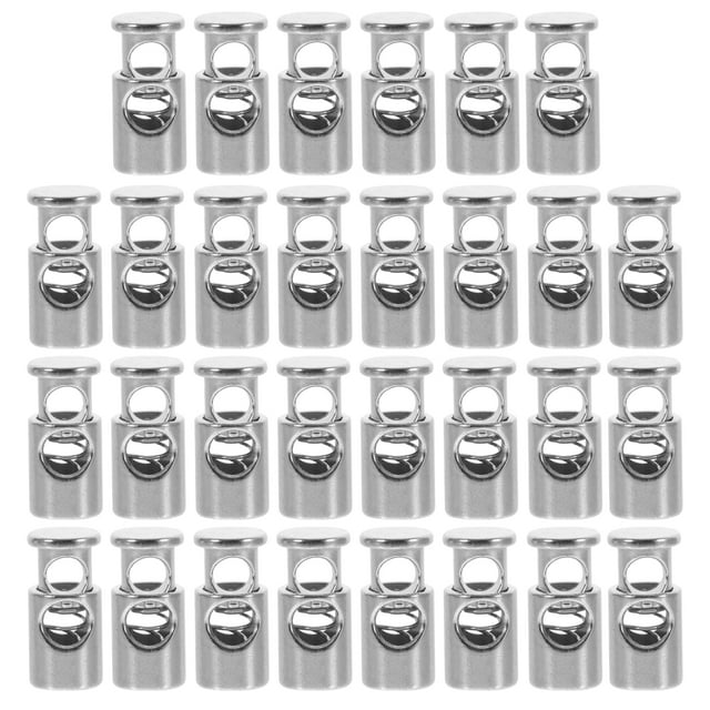 30 Pcs Metal Buttons Rope Buckle Shoelace Drawstring Fasteners Springs ...