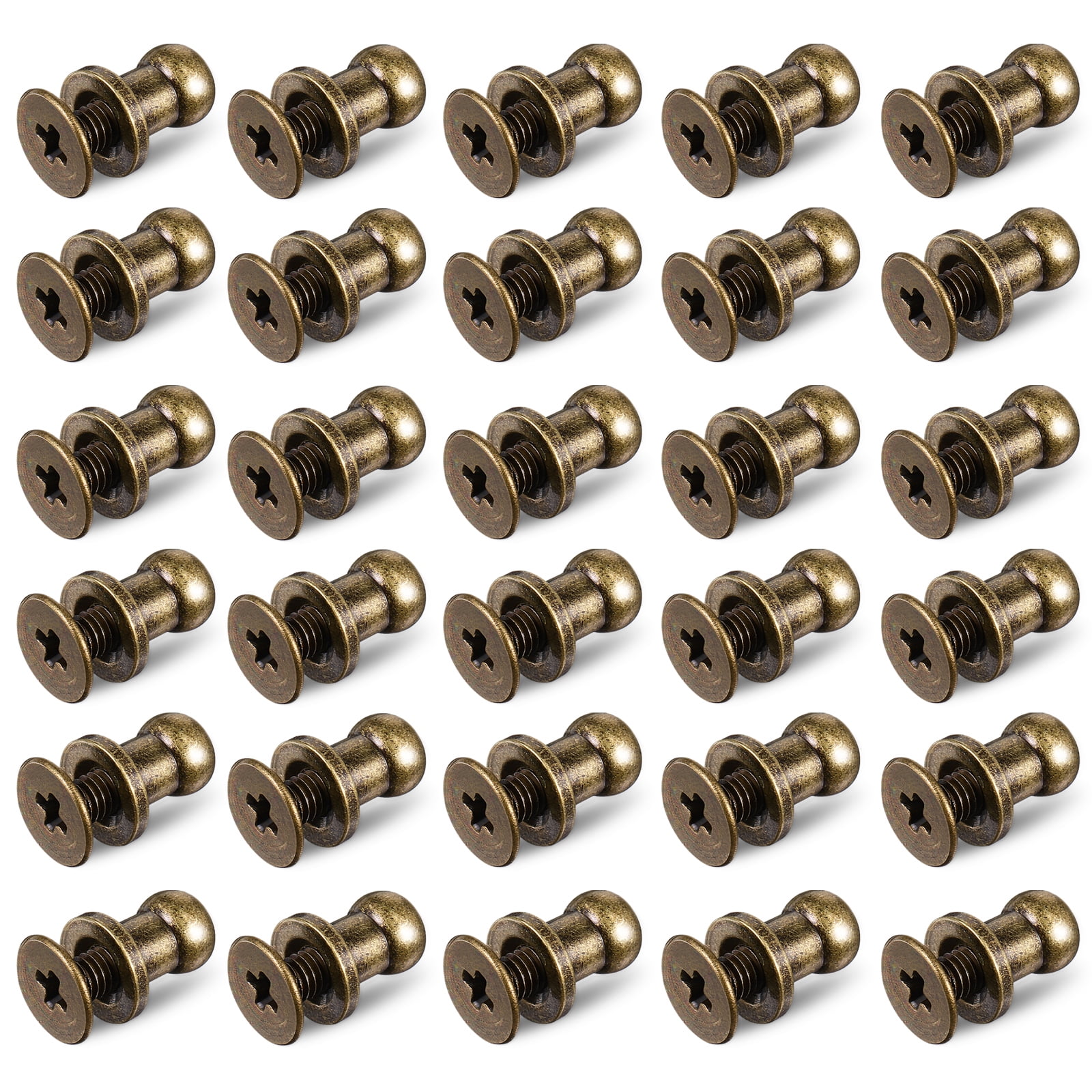 30 Pcs Metal Leather Screws Bronze Color Small Rivets for Fabric ...